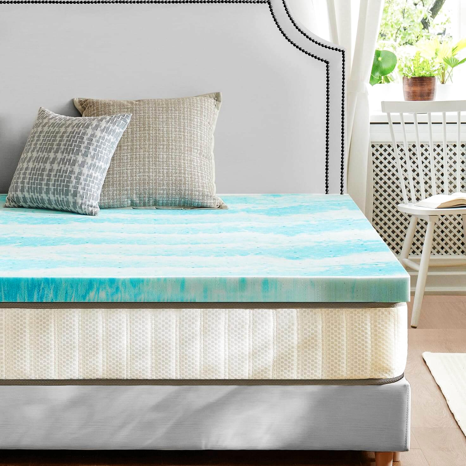 Memory Foam Cooling Gel For Queen Bed, 2 Inches - Alleviate Discomfort ...