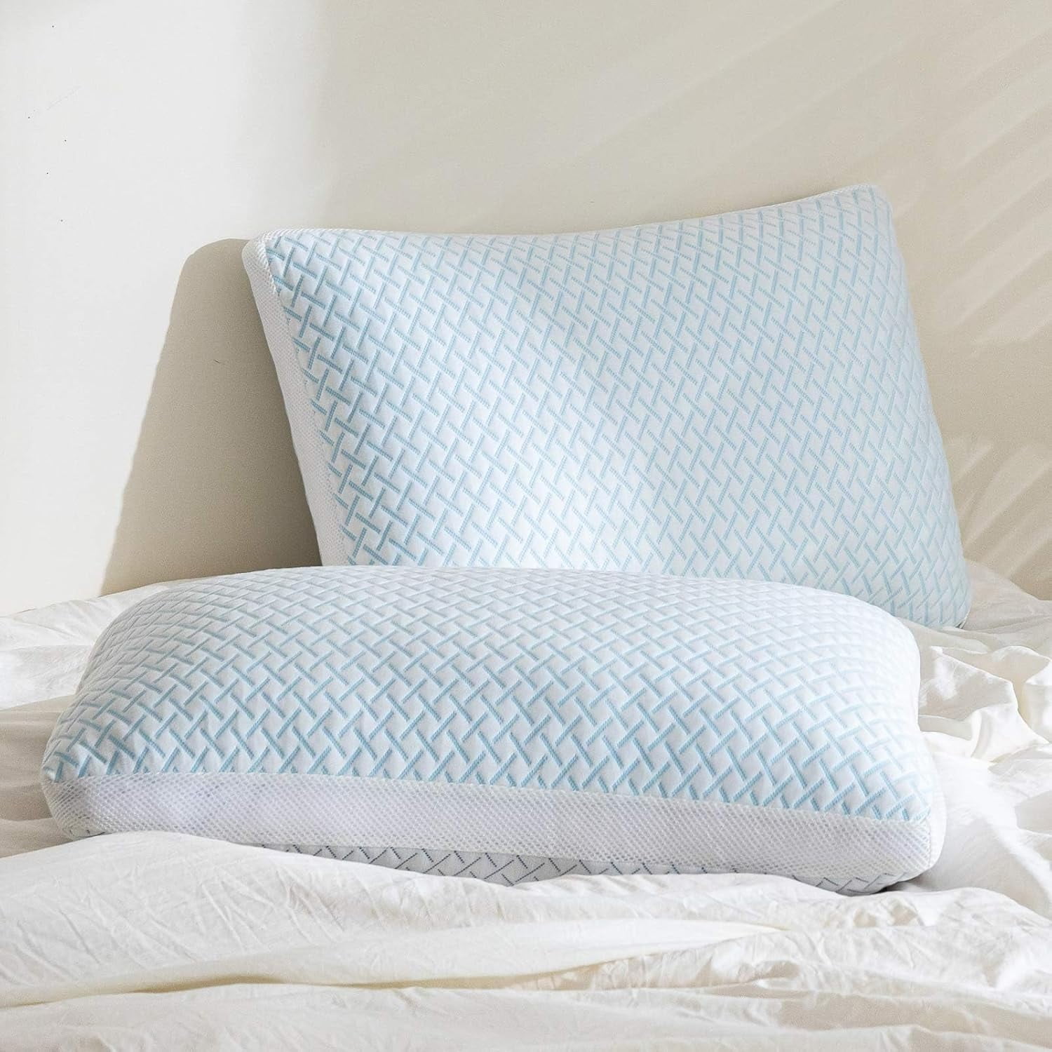 Memory Foam Cooling Soft Pillows King Size Set of 2, Adjustable ...