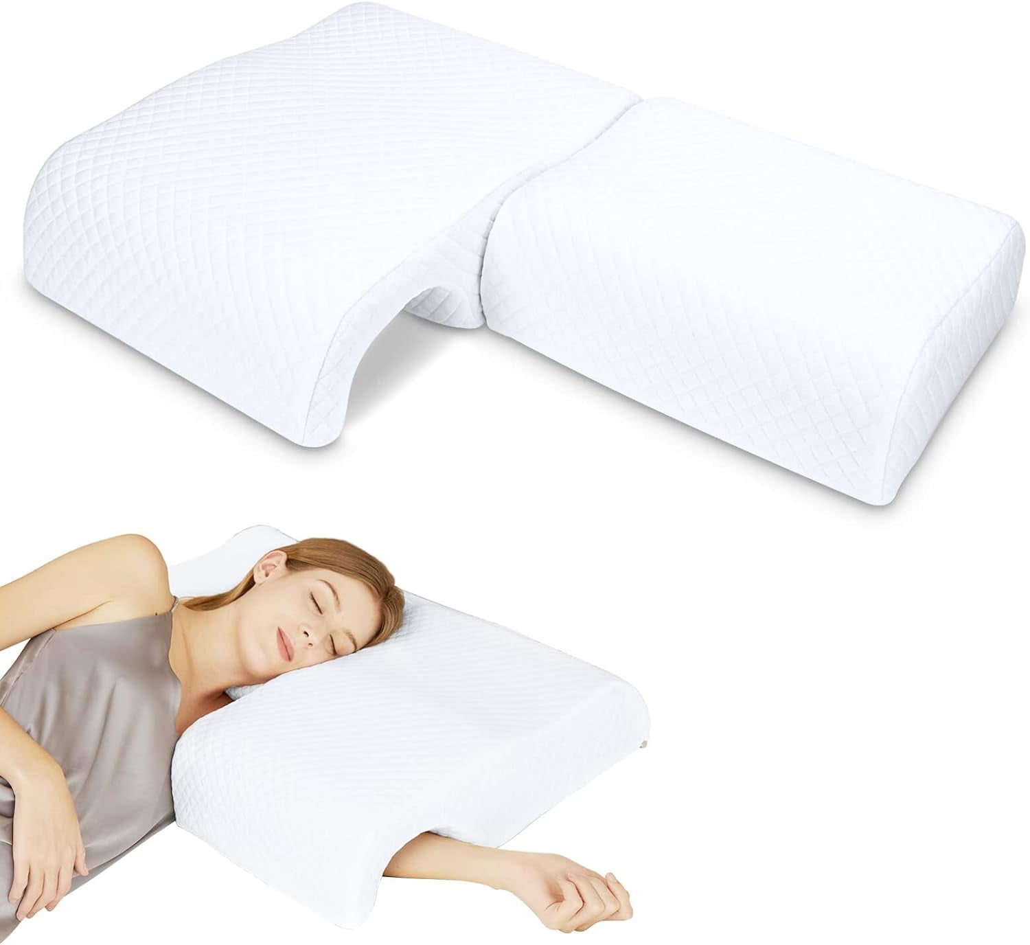 Memory Foam Cuddle Pillow, Shoulder Pillow for Side Sleepers, Arm ...