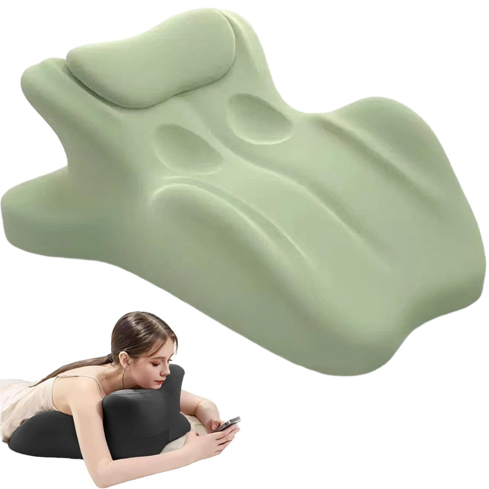 Memory Foam Ergonomic Rest Pillow, 27° Angle Prone Pillow for Sleeping ...