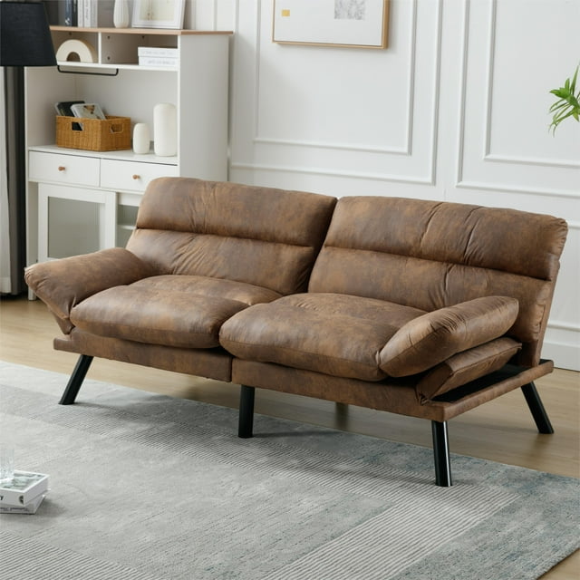 Memory Foam Futon,Convertible Futon Sofa Bed with Adjustable Armrests ...