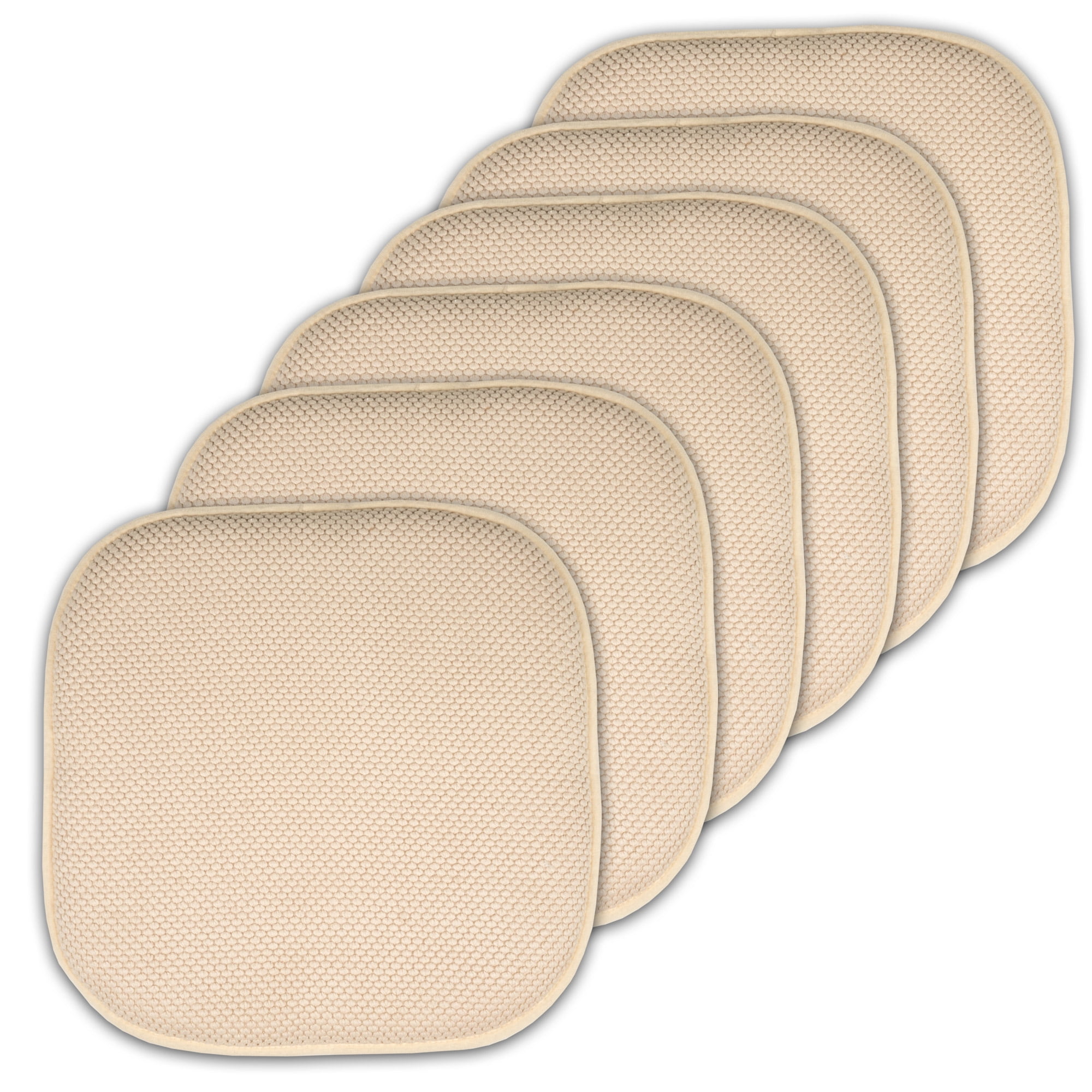 Memory Foam Honeycomb Non-Slip Back 16" x 16" Chair Cushion Pad 2, 4, 6 ...