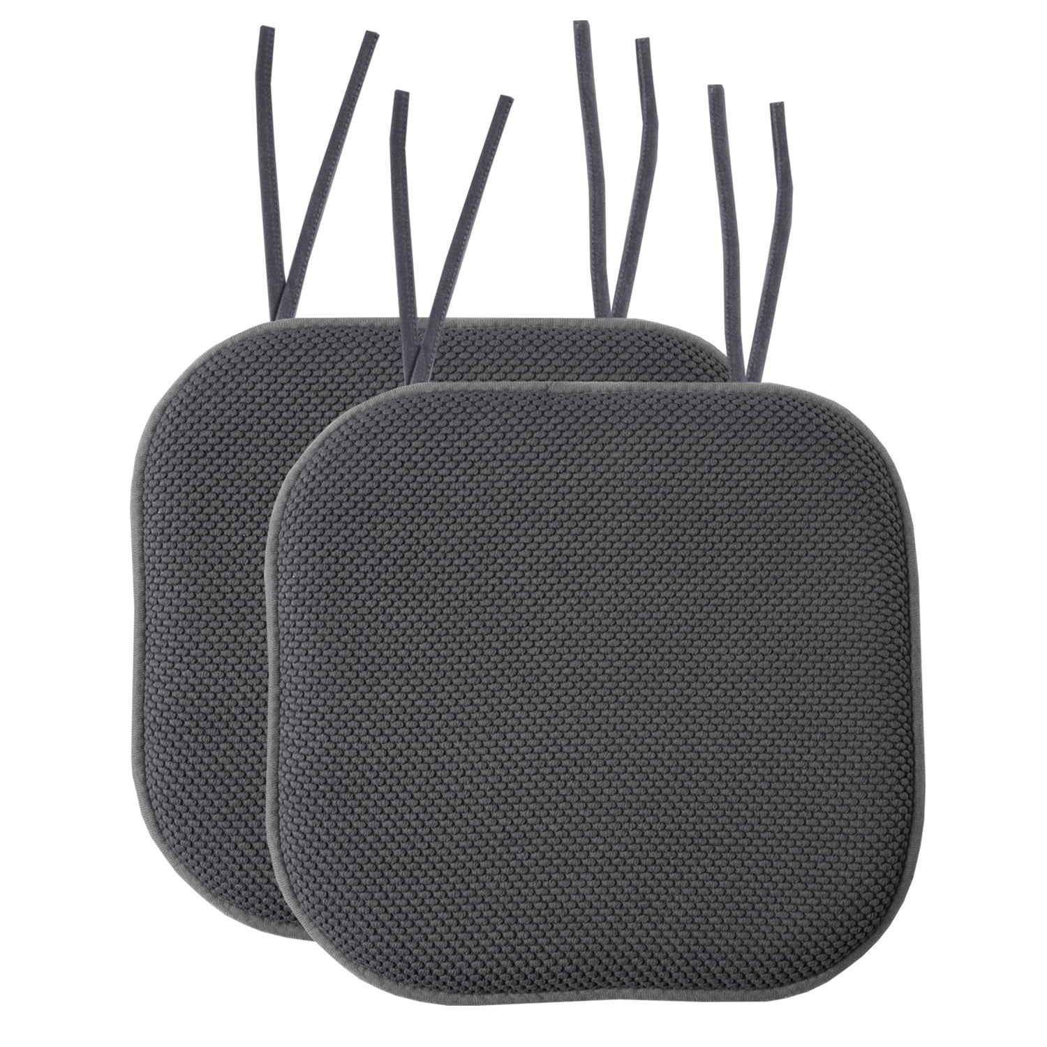 Memory Foam Honeycomb Non-Slip Back Chair Cushion Pad with Ties 2, 4, 6 ...