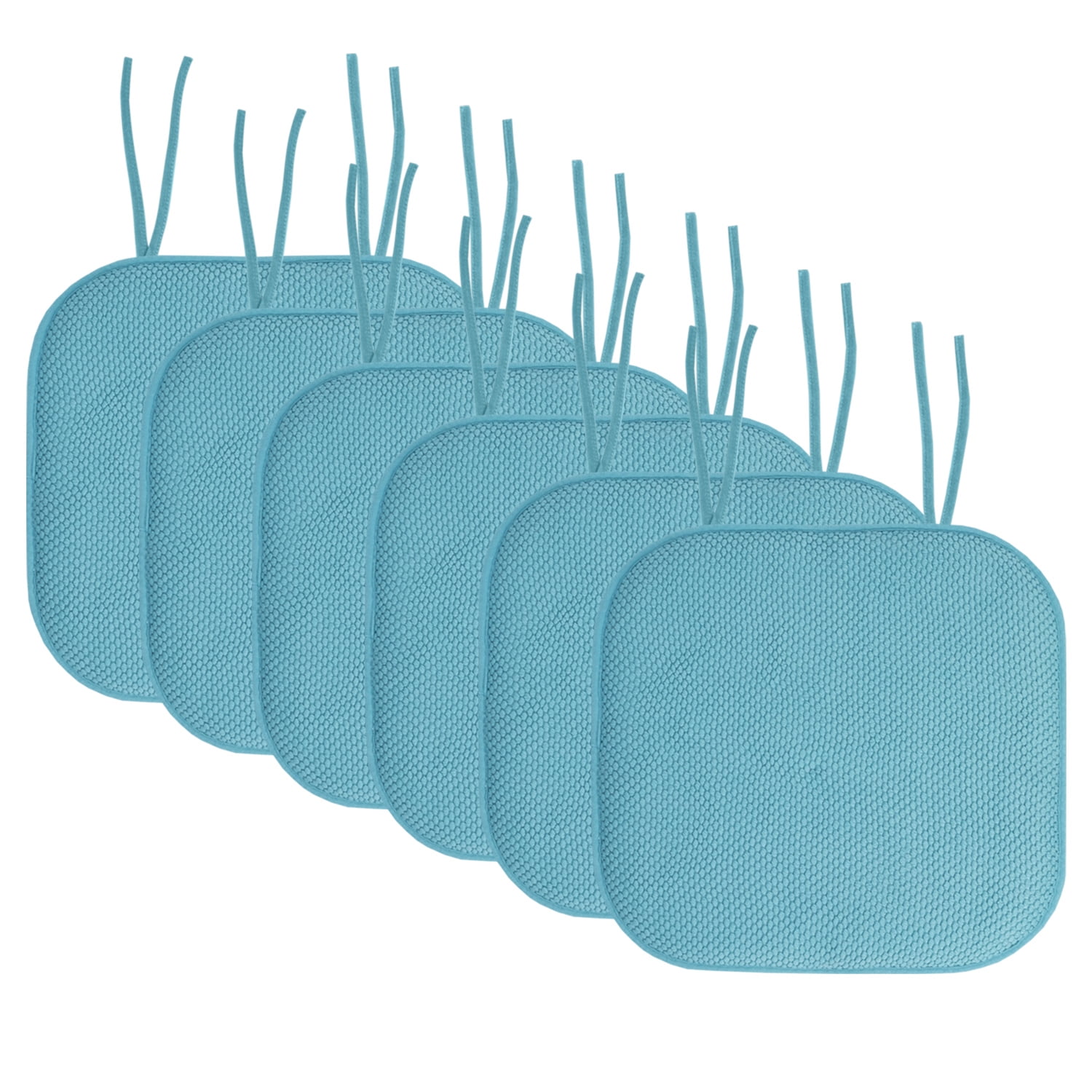 Memory Foam Honeycomb Non-Slip Back Chair Cushion Pad with Ties 2, 4, 6 ...