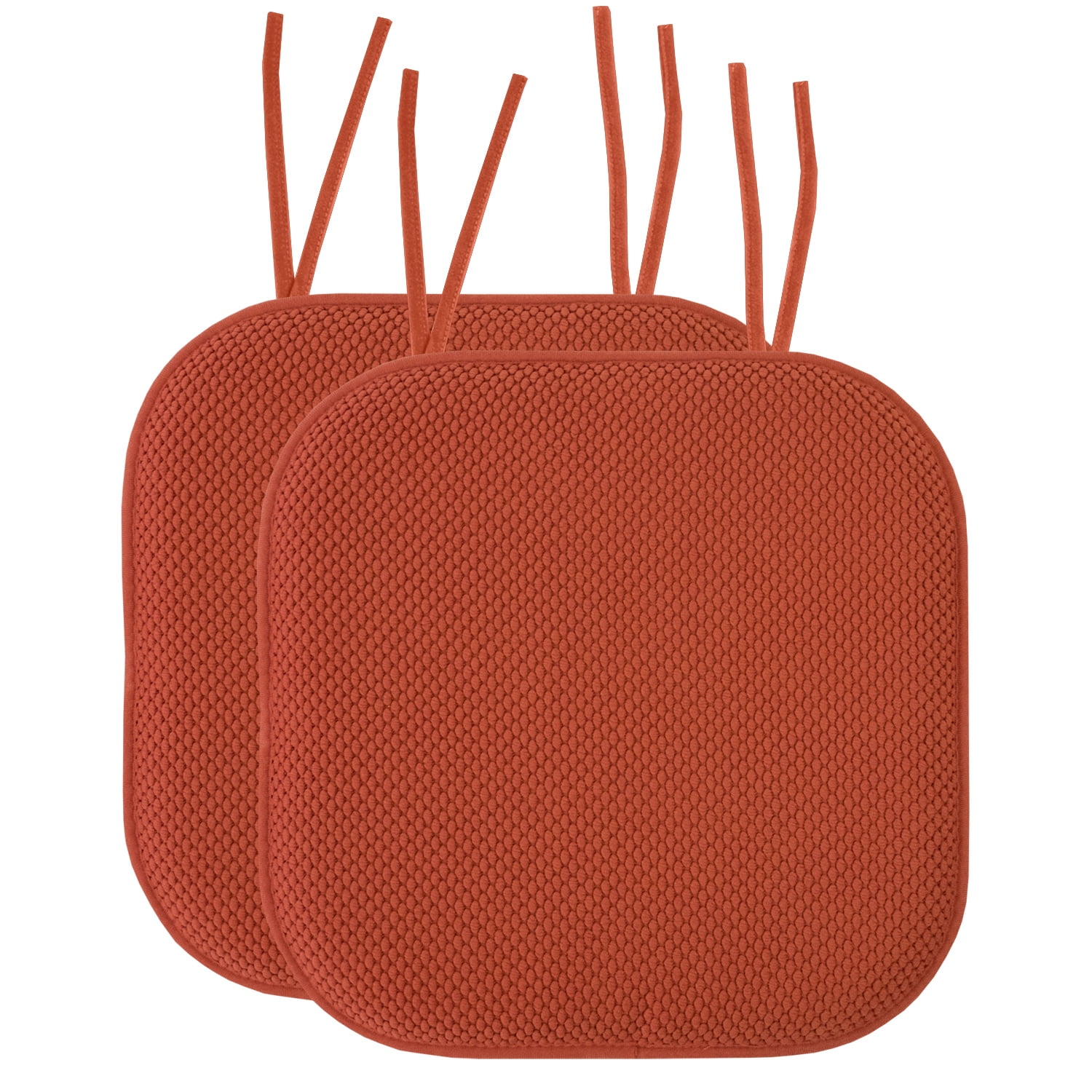 Memory Foam Honeycomb Non-Slip Back Chair Cushion Pad with Ties 2, 4, 6 ...