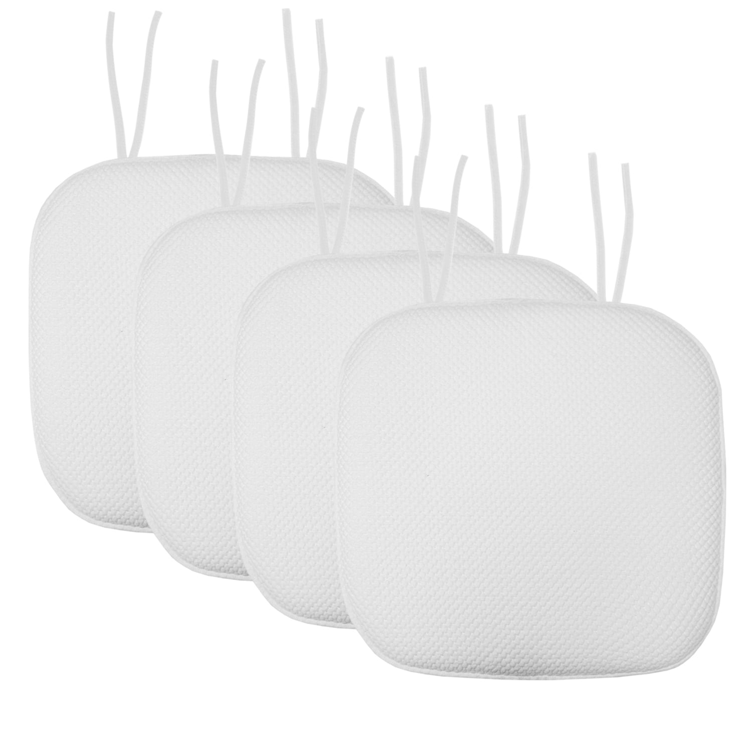 Sweet Home Collection Memory Foam Honeycomb Non-Slip Chair Cushion Ties ...