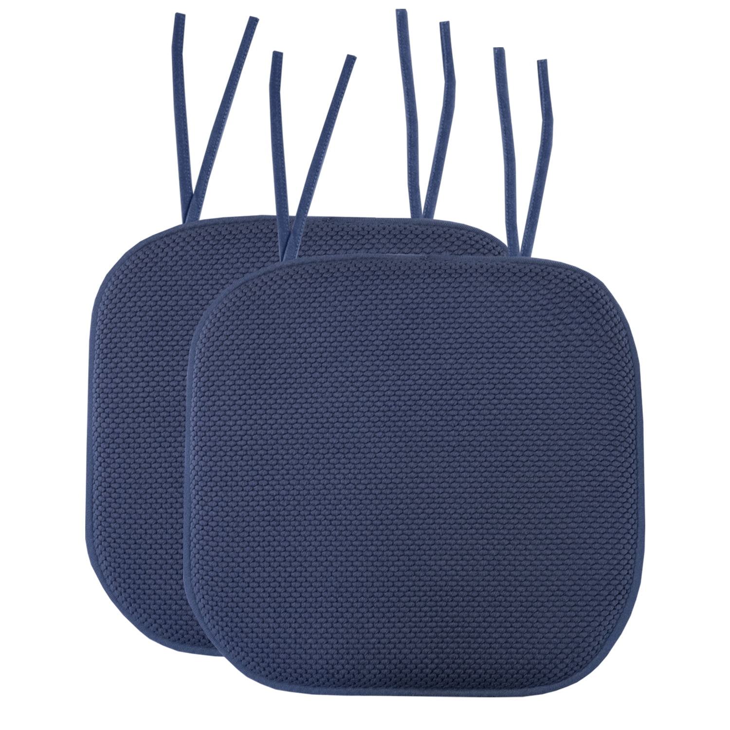 Memory Foam Honeycomb Non-Slip Back Chair Cushion Pad with Ties 2, 4, 6 ...