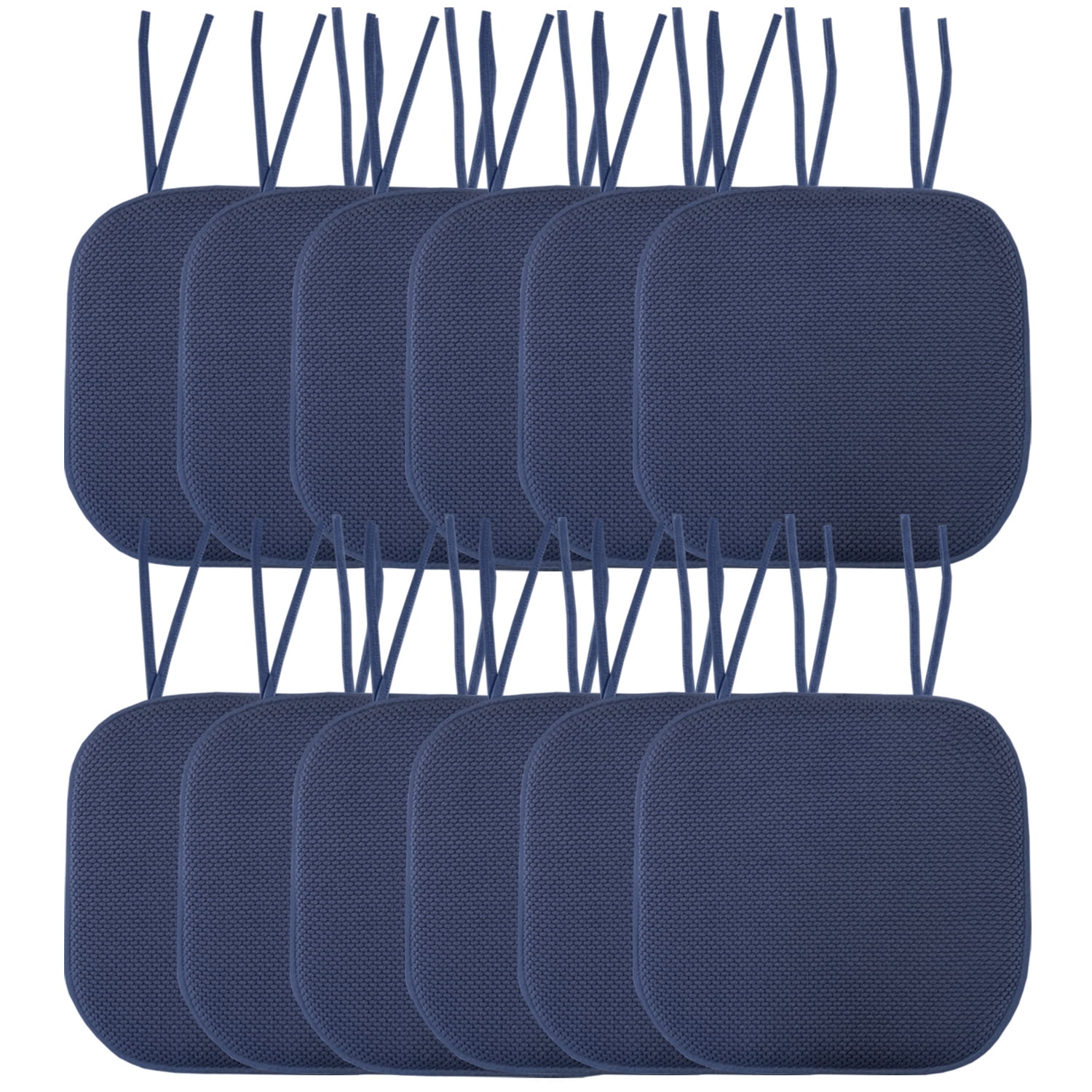 Memory Foam Honeycomb Non-Slip Back Chair Cushion Pad with Ties 2, 4, 6 ...