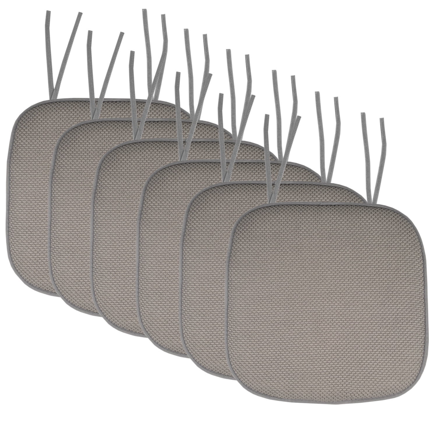 Memory Foam Honeycomb Non-Slip Back Chair Cushion Pad with Ties 2, 4, 6 ...