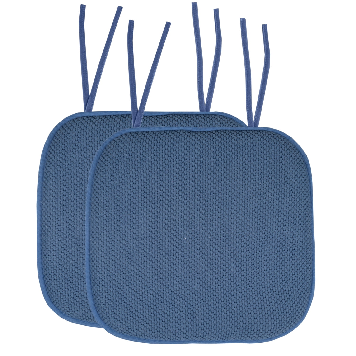 Memory Foam Honeycomb Non-Slip Back Chair Cushion Pad with Ties 2, 4, 6 ...