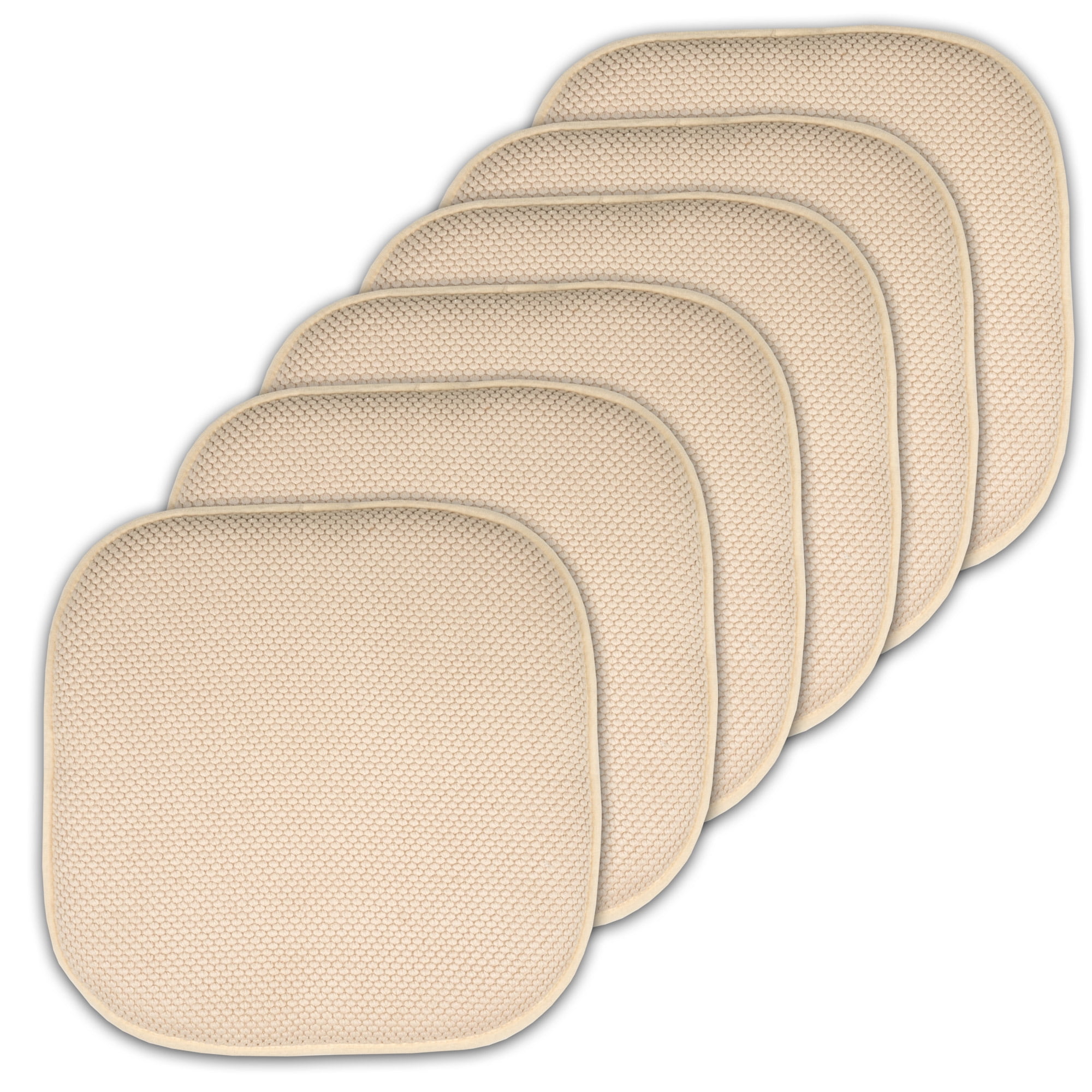 Memory Foam Honeycomb Non-Slip Back Chair/Seat 16" x 16" Cushion Pad 6 ...