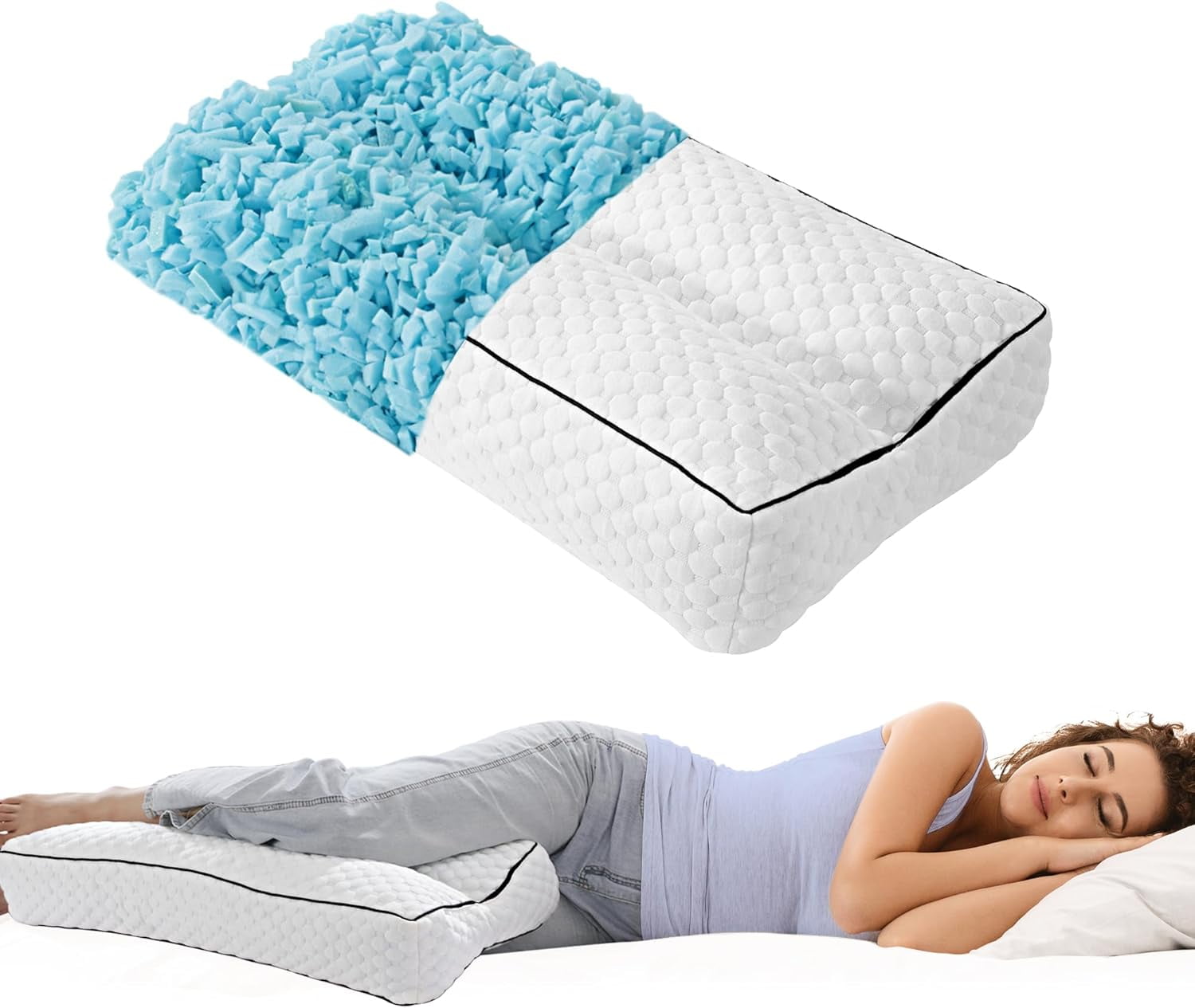 Memory Foam Knee Pillow for Side Sleepers,Leg Pillow for Side Sleeping ...