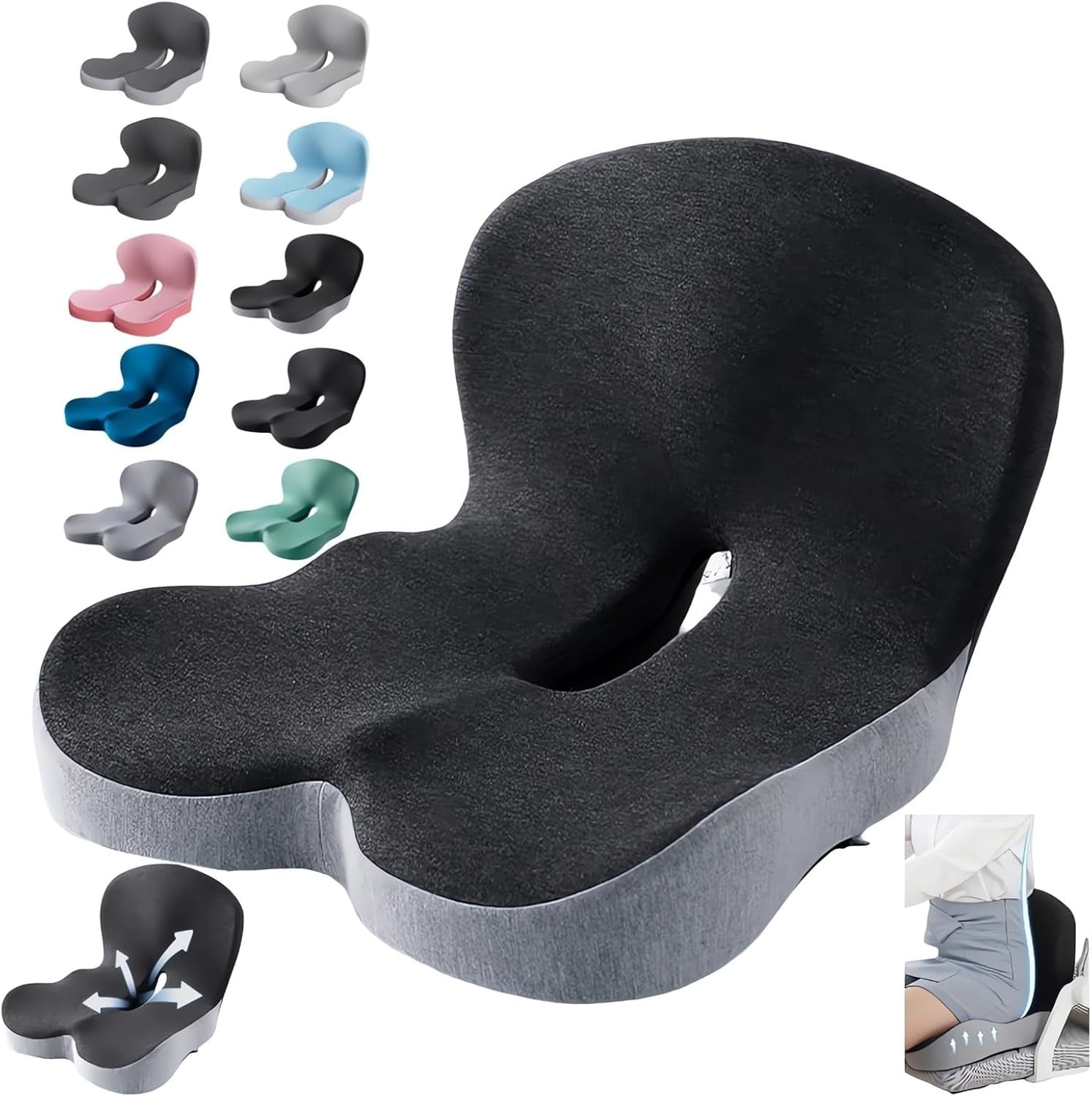 Memory Foam L-Shaped Integrated Seat Cushions for Car Truck Driver ...