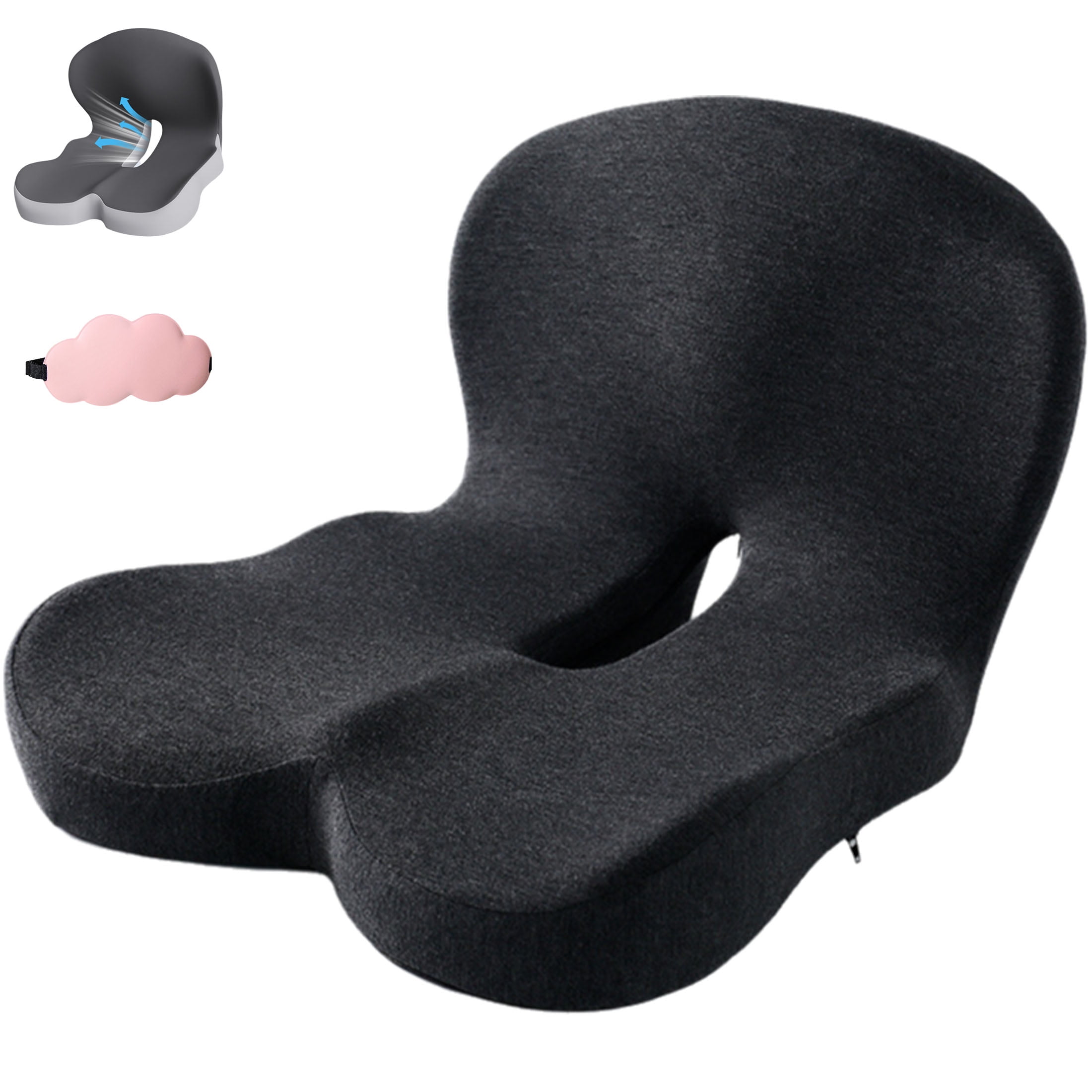 Memory Foam L-Shaped Integrated Seat Cushions for Lower Back & Tailbone ...