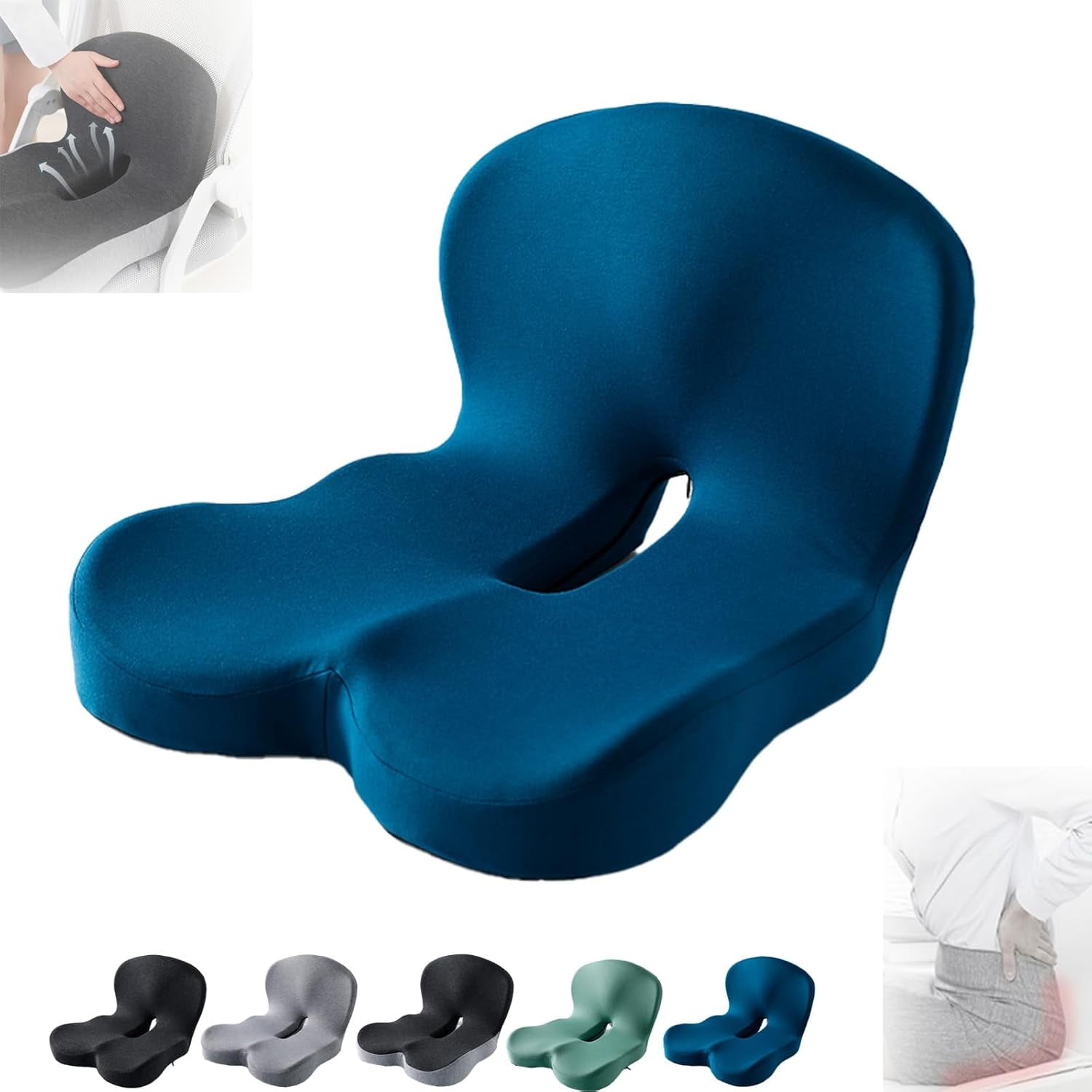 Memory Foam L-Shaped Office Chair Cushion Integrated Seat for Lower ...