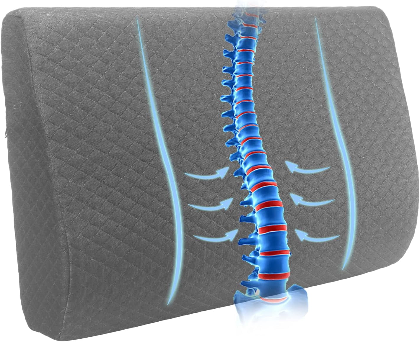 Memory Foam Lumbar Support Pillow for Recliner - 20x14x5 Inch Back ...