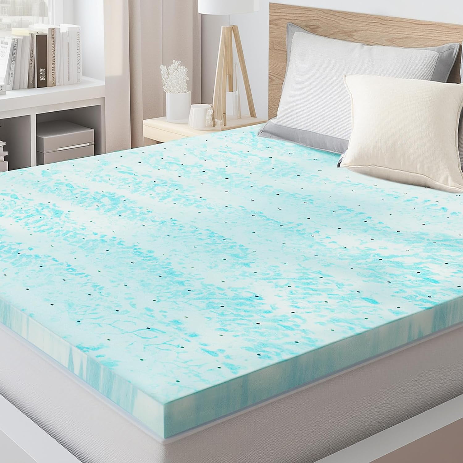 Memory Foam Mattress Topper, 3 Inch Thick Gel Infused Cooling Toppers Pad for Full Size Bed ...