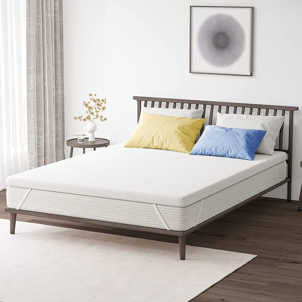 Memory Foam Mattress Topper, Non-Slip Design, Soft Mattress Pad Cover ...