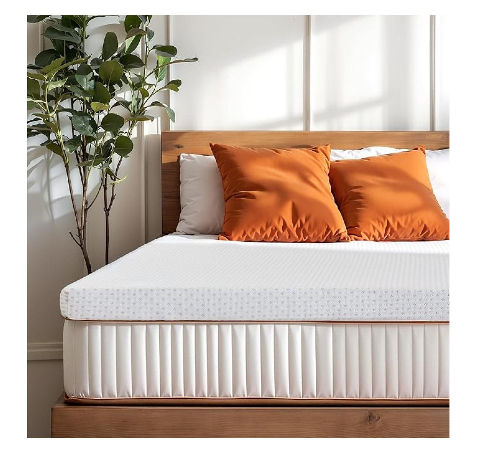 Memory Foam Mattress Topper Queen, 4 Inch Gel Infused Bed Topper with ...