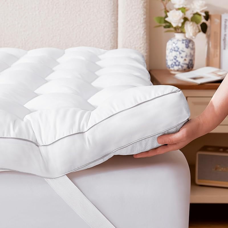 Memory Foam Mattress Topper Queen Size for Back Pain Relief, Soft ...