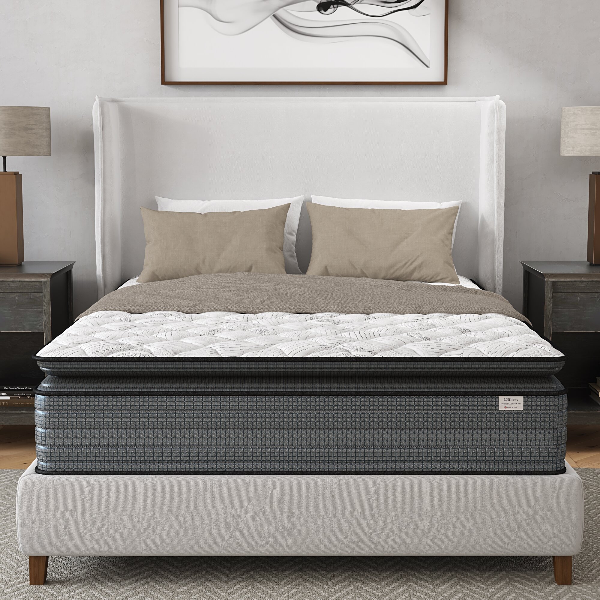 Memory Foam Mattresses NapQueen Isabella 14 Inch King Hybrid Pillow Top ...