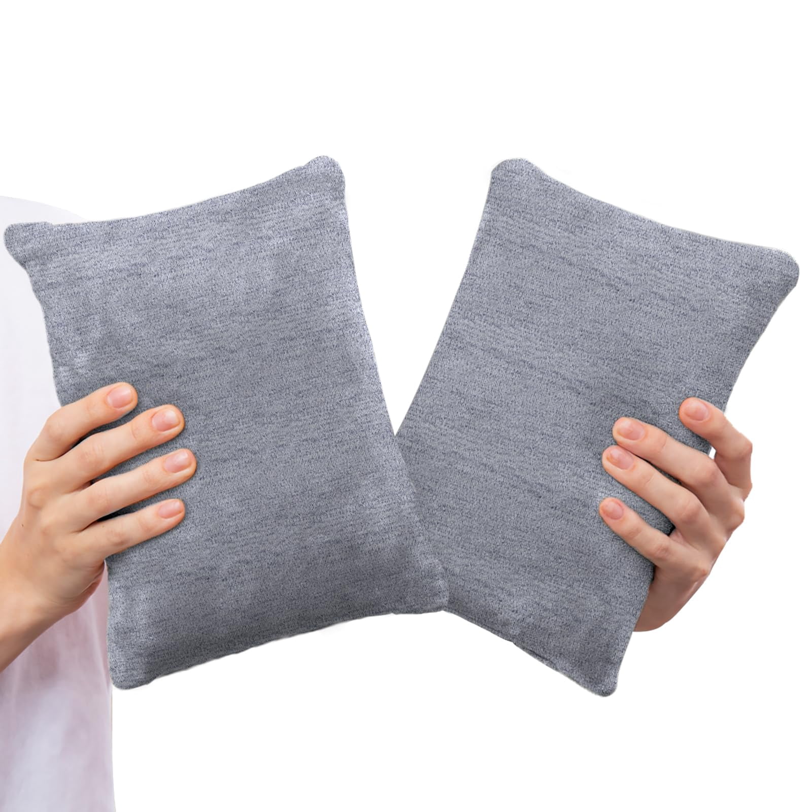 Memory Foam Mini Pillow 2 Pack Cooling Grey 11x7 Inch Sleeping Travel ...