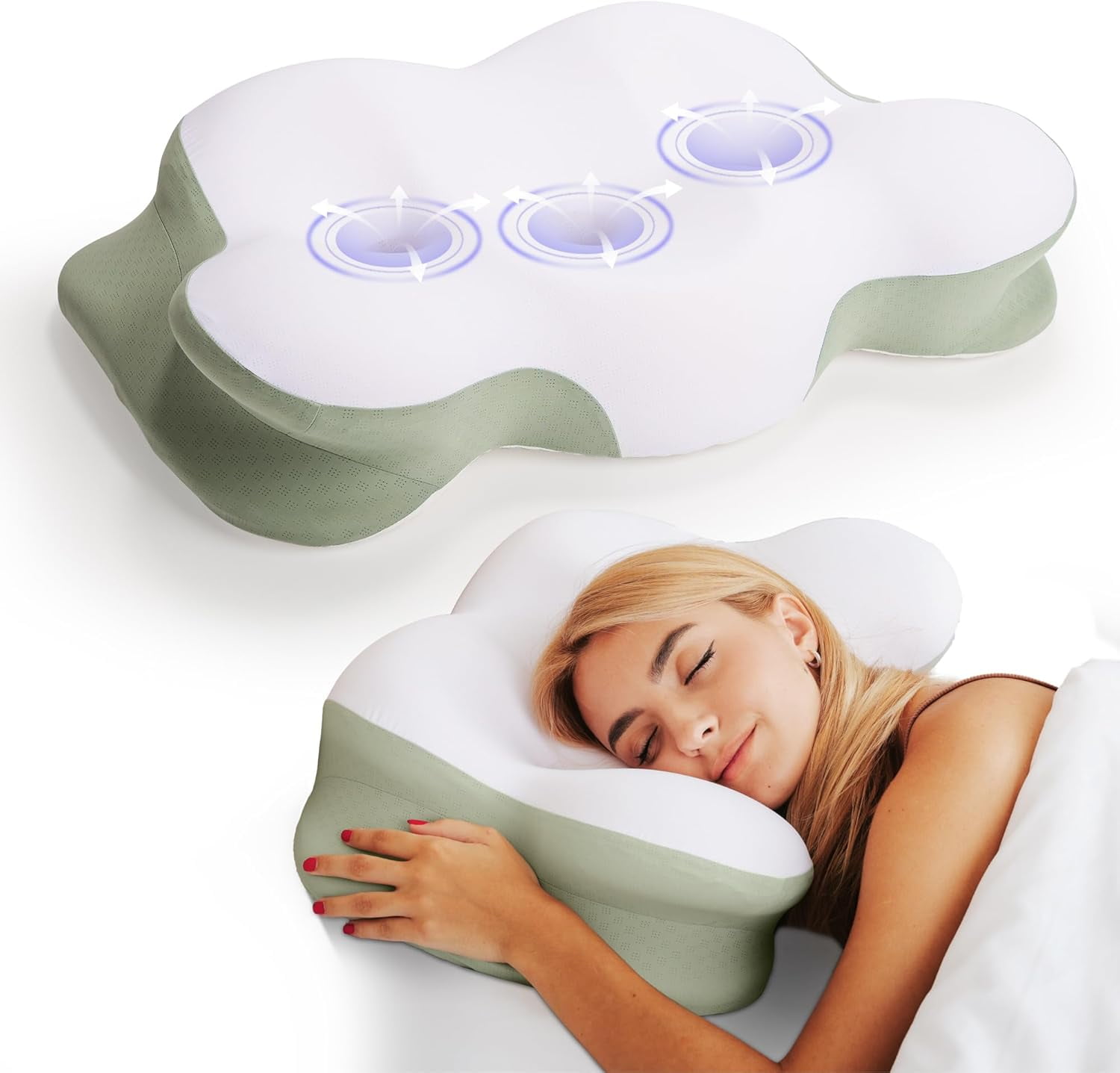 Memory Foam Neck Pain Relief - Ergonomic Contour Cooling Technology ...