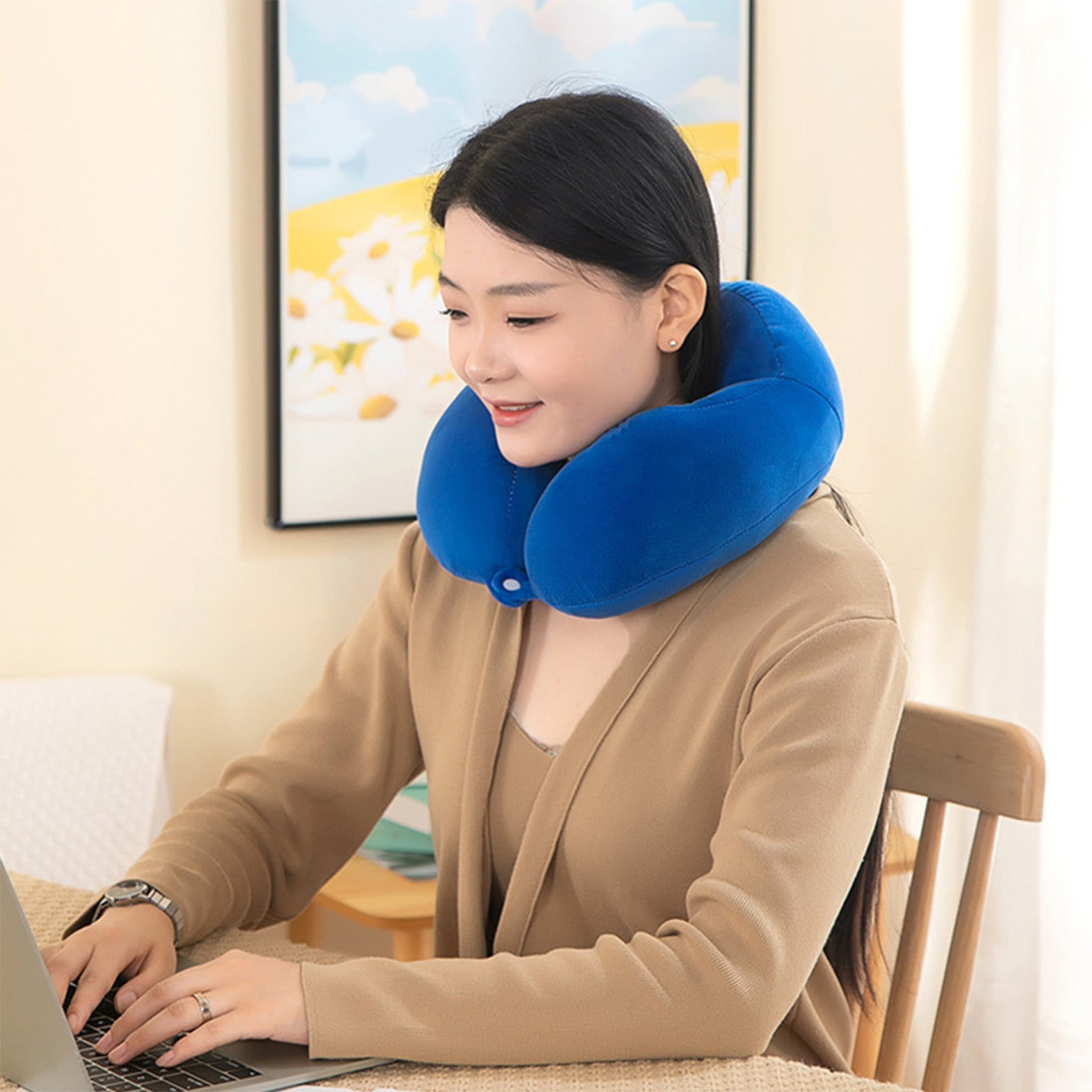Memory Foam Neck Pillow U Shape | Cervical Support Travel Pillow for ...
