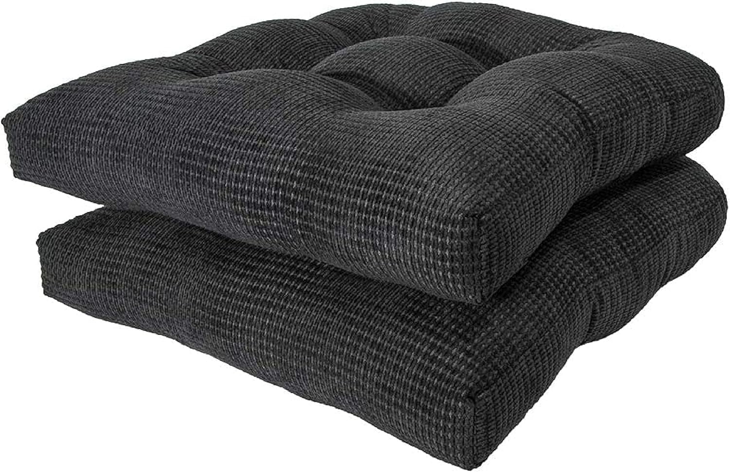 Memory Foam, Non-Skid Backing Chair Pads, 15.5" L x 15.5" W, Black 2 ...