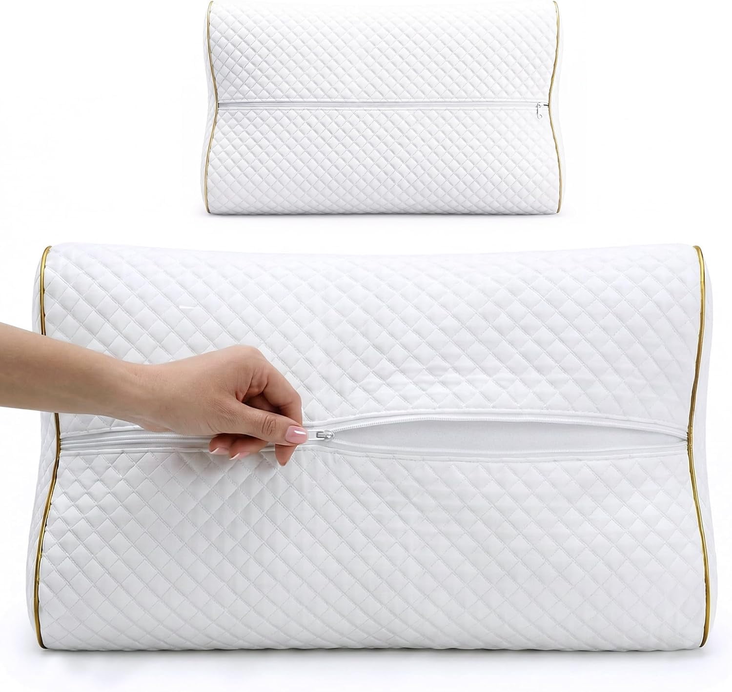 Memory Foam Pillow, Queen Neck Pain Relief, Contour Cervical Pillow ...