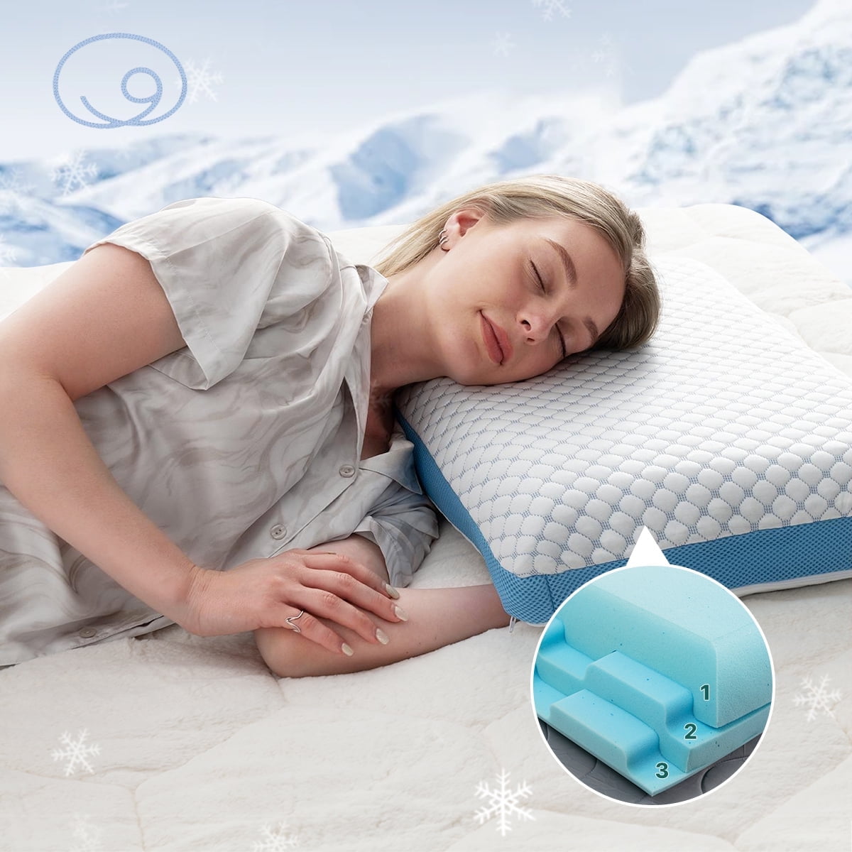 Cherryarn Memory Foam Pillow, Assembled 3-in-1 Pillow, Height ...