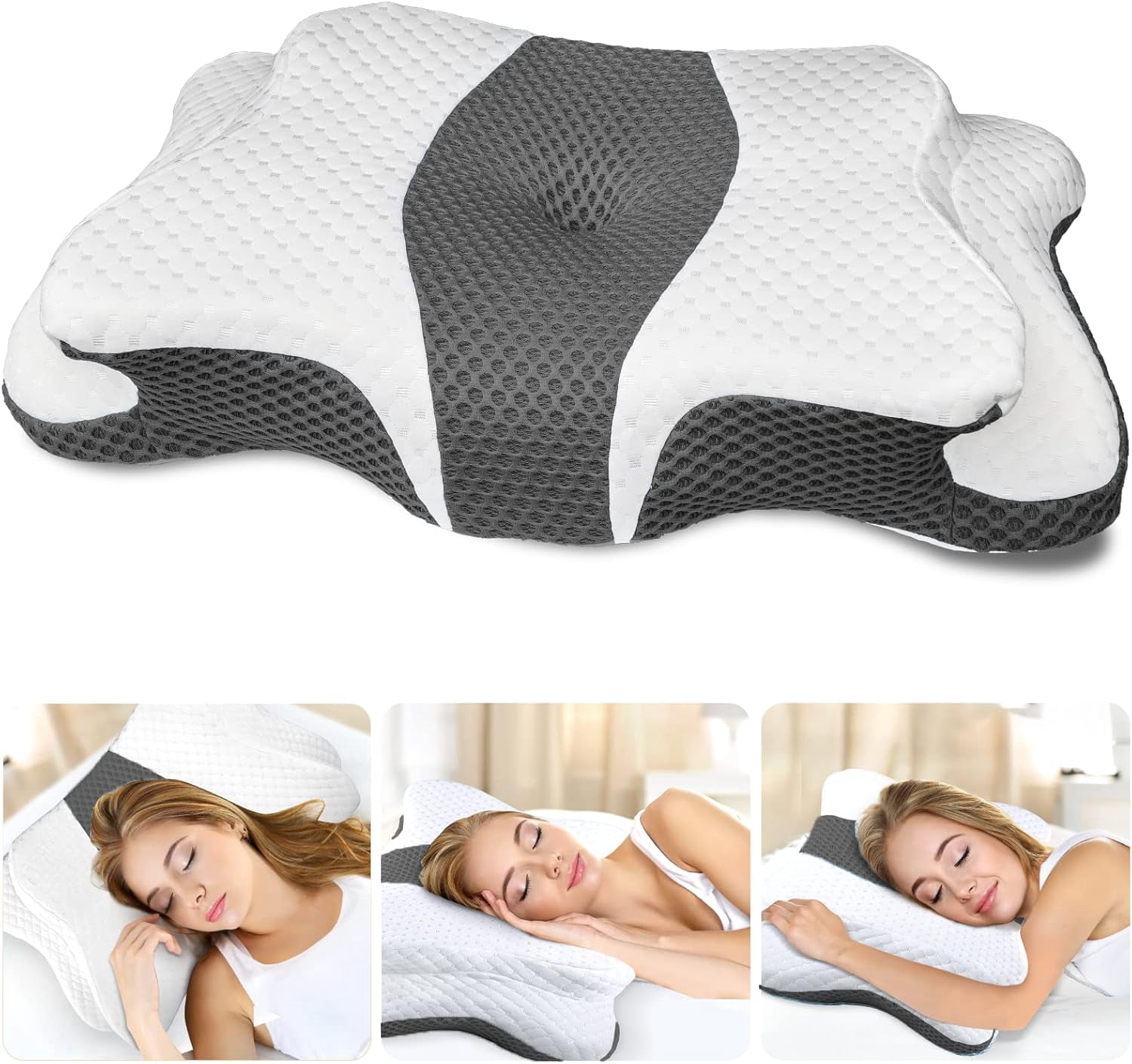 Memory Foam Pillows, Cervical Pillow for Neck and Shoulder Pain Relief ...