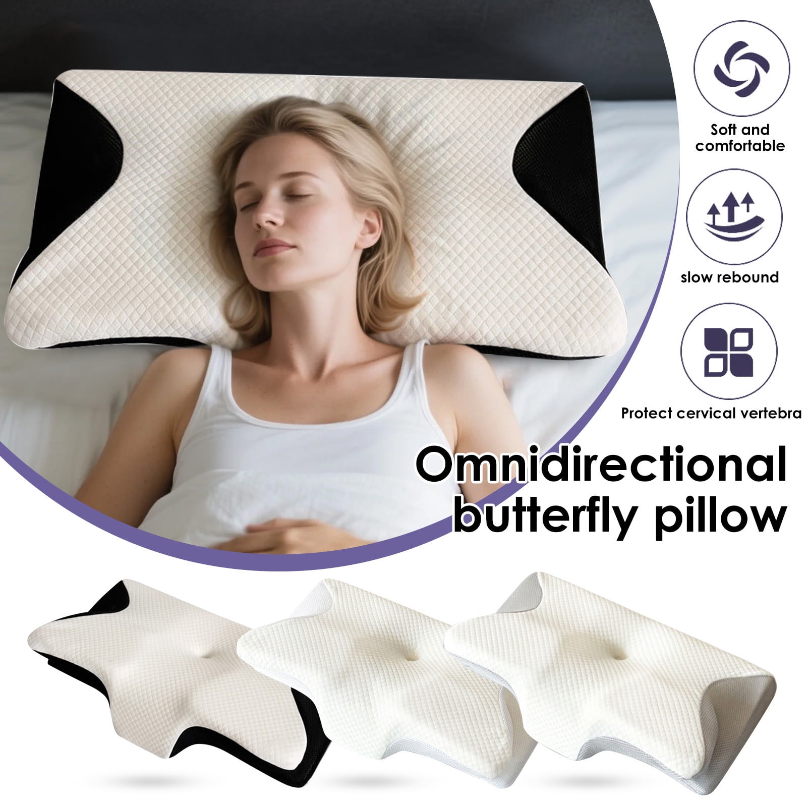 Memory Foam Pillows Neck Support Pillow for Pain Relief,Ergonomic ...