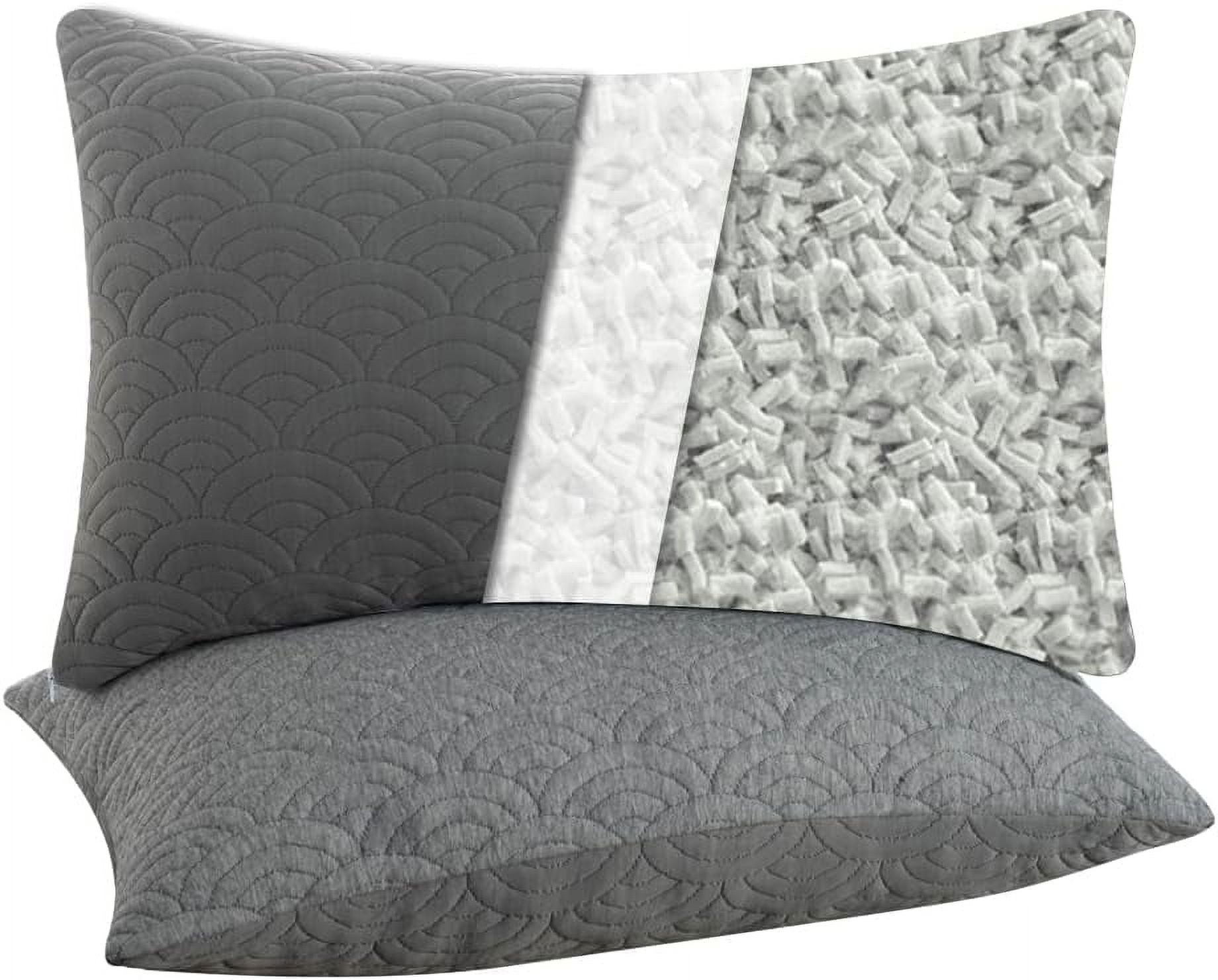 Memory Foam Pillows Queen Size Set of 2 Adjustable Cool Pillow for Side ...