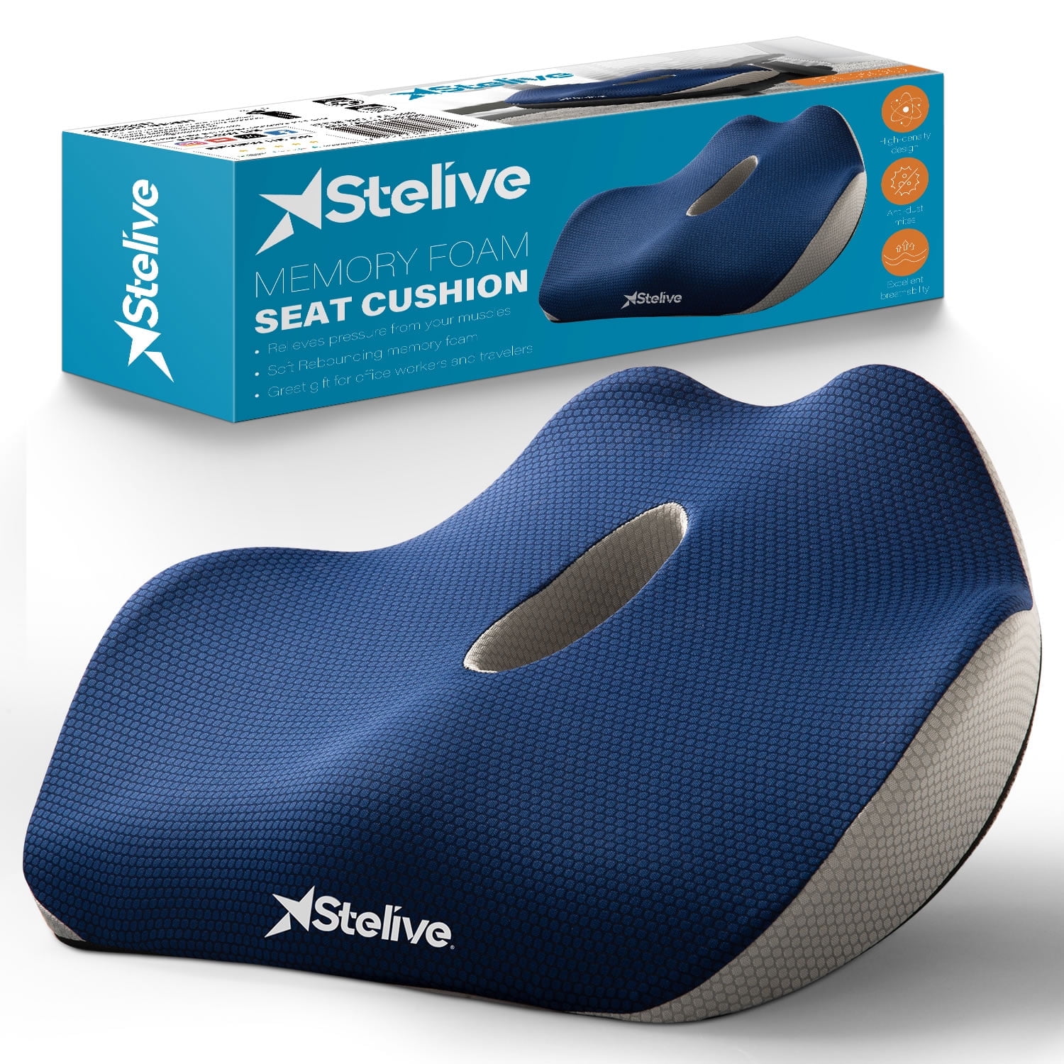 Stelive Memory Foam Seat Cushion Butt Support Pillow Office Chair Car ...