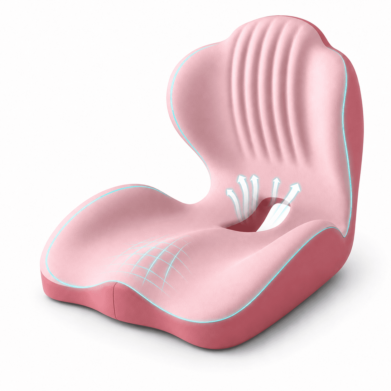 Memory Foam Seat Cushion, Ergonomic L-Shaped Support & Coccyx Cutout ...