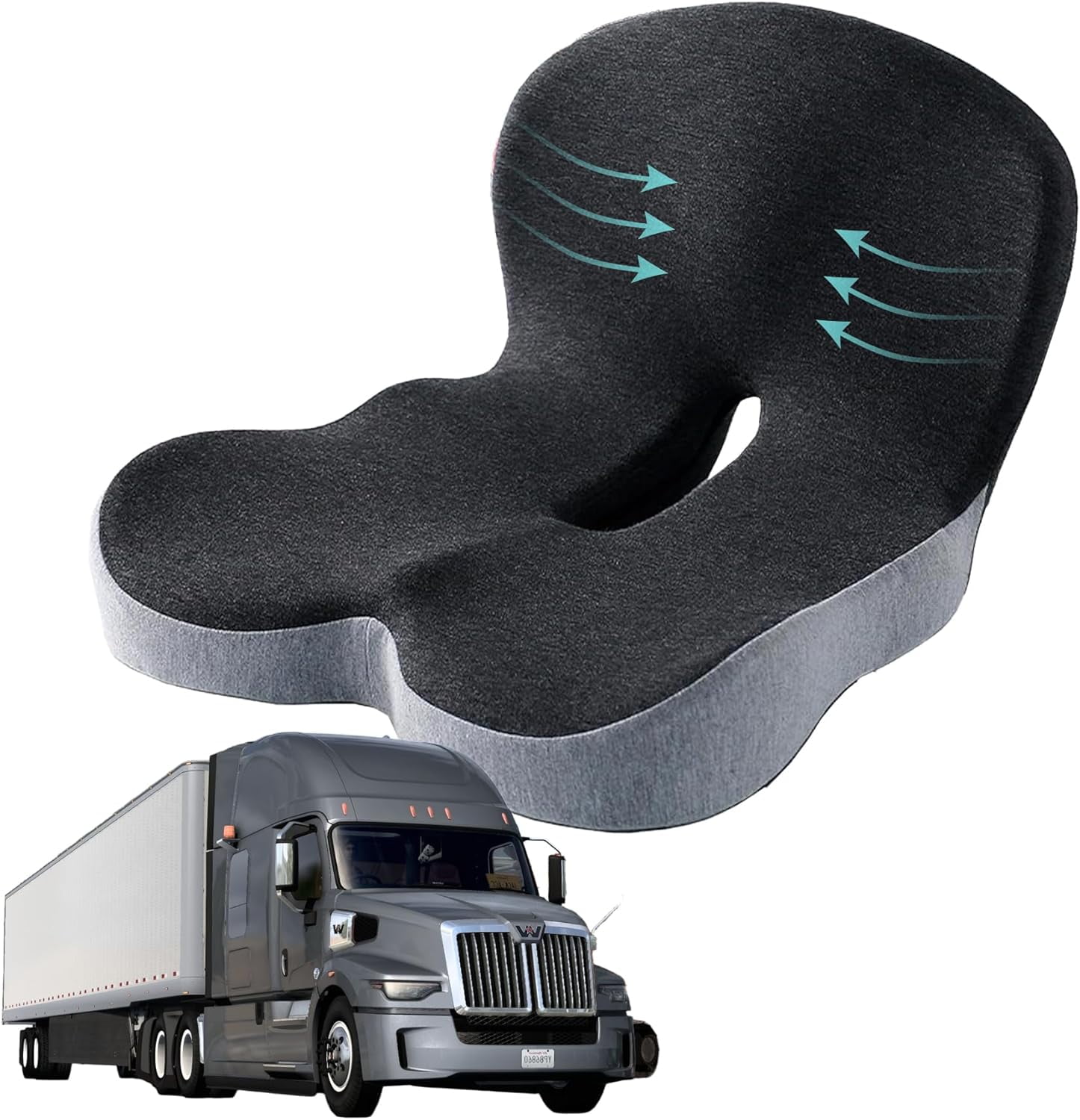 Memory Foam Seat Cushion for Truck Drivers, Office Chairs Ergonomic ...