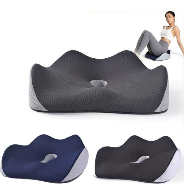 Memory Foam Sit Bone Relief Seat Cushion for Butt Lower Back Hamstrings ...