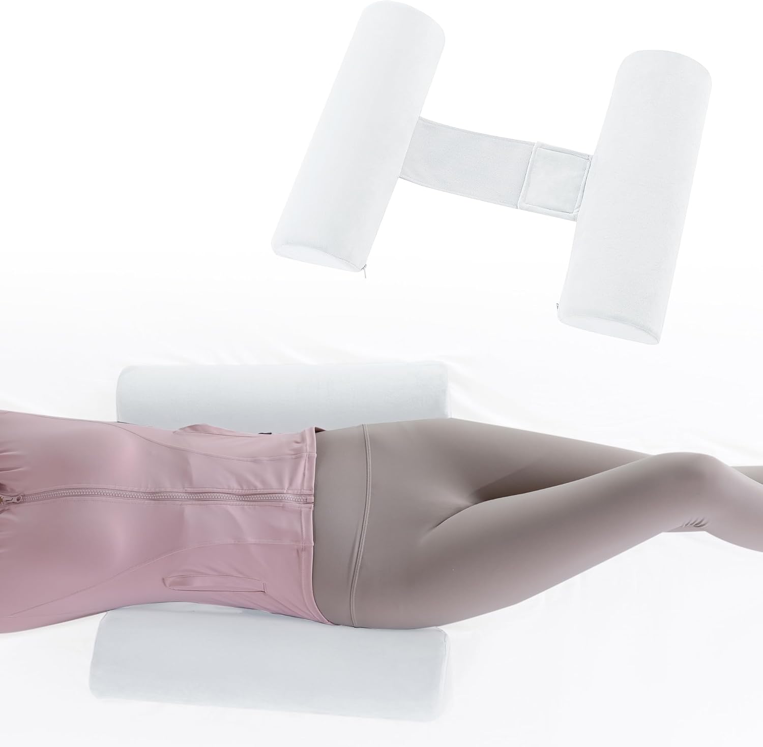 Memory Foam Sleep Position Training Pillow, Half Moon Bolster Body ...