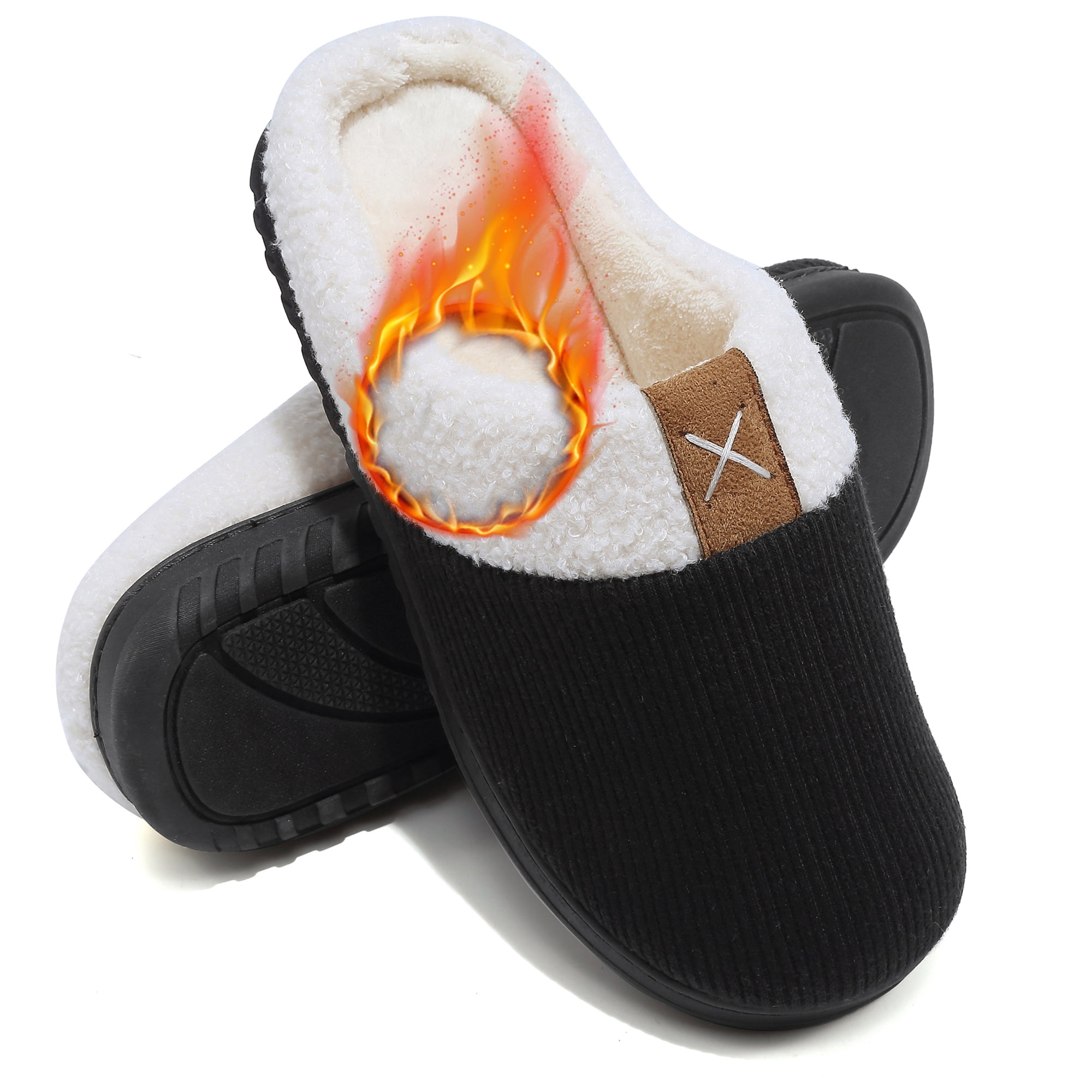 Memory Foam Slippers Indoor Slippers Women Men Cozy Fuzzy Plush Lining ...