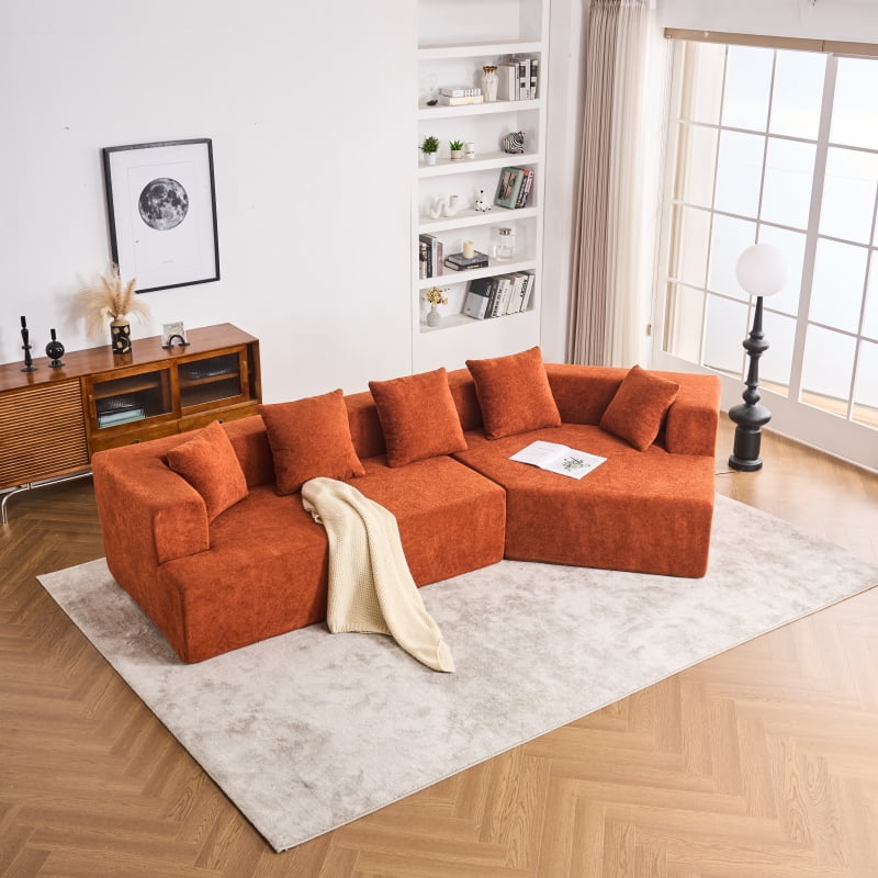Memory Foam Sofa Bed, No Assembly Chenille Fabric Couch, Deep Seat ...