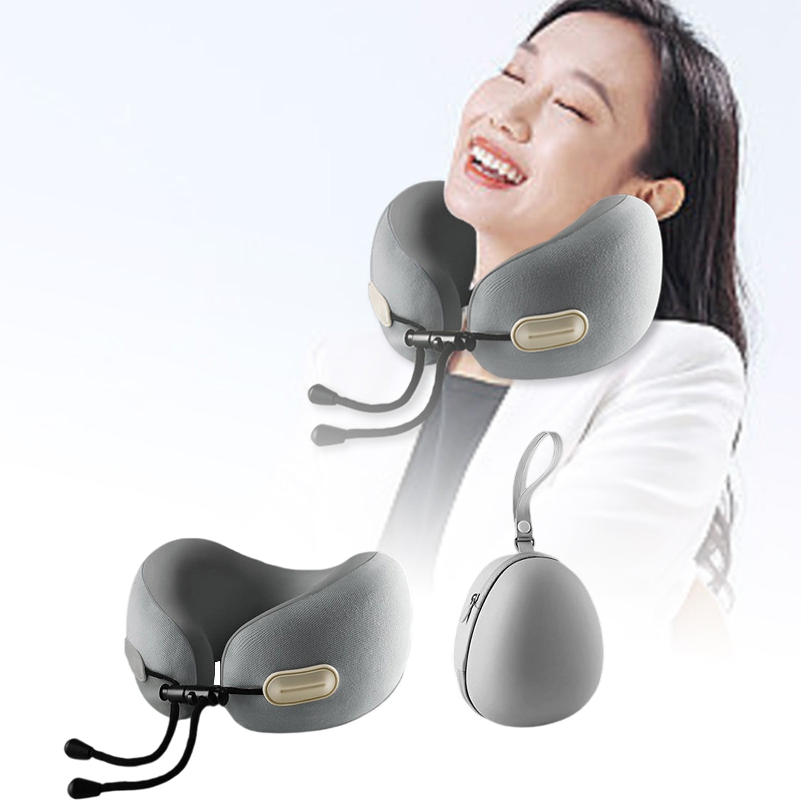 Memory Foam Travel Neck Pillow - Ergonomic and Compact Design for ...