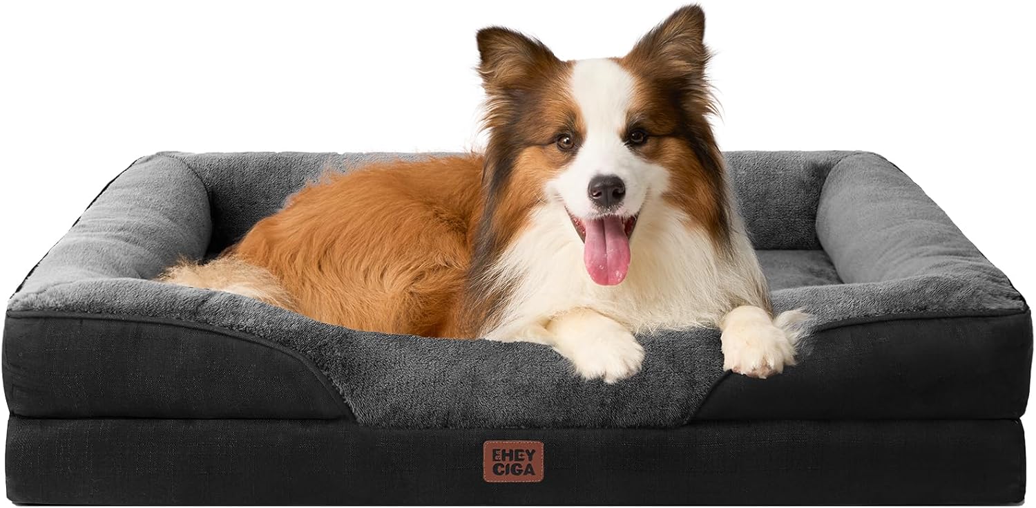 Memory Foam XXL Dog Bed for XLarge Sized Extra Large Orthopedic Dog ...