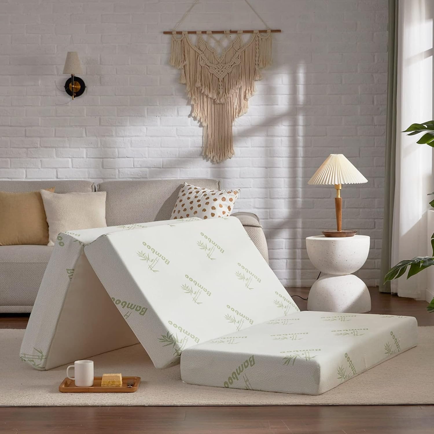 Memory Folding Mattress, 4 Inch Foldable Trifold Mattress Topper ...