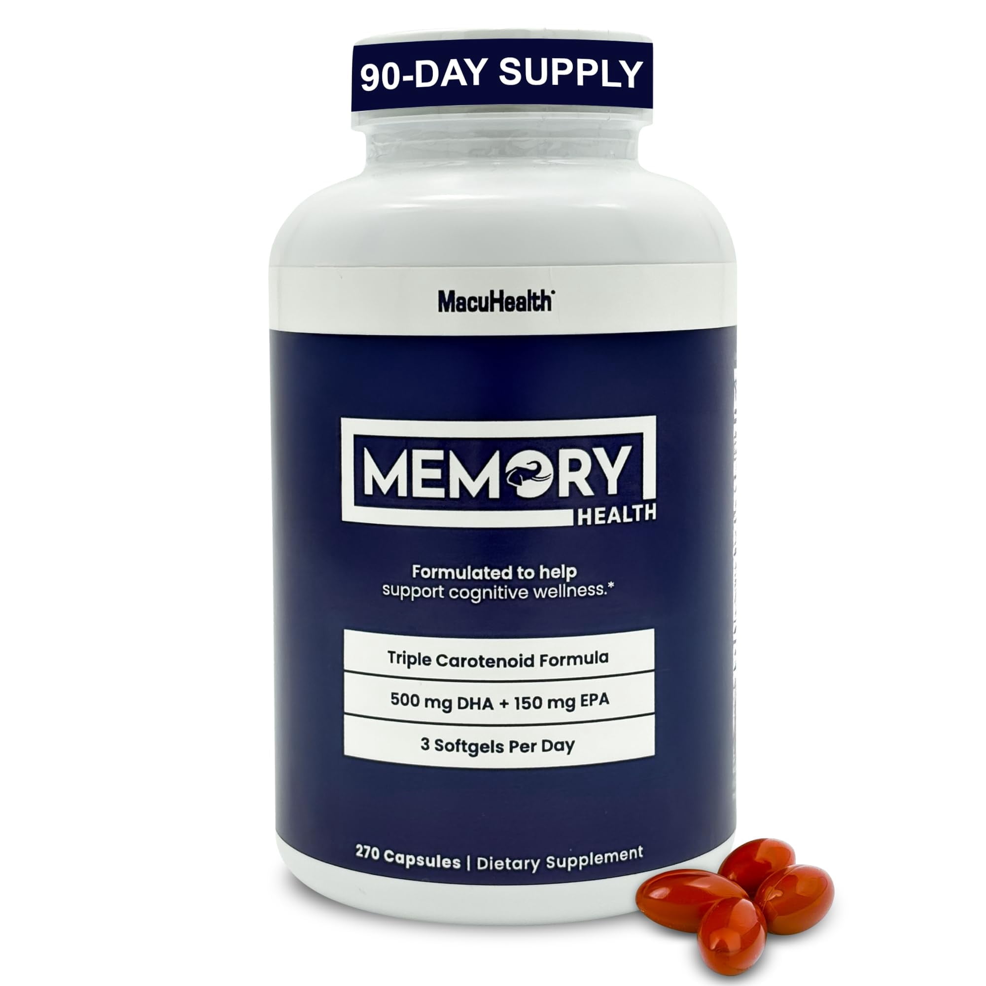 Memory Health Softgels with Omega-3, Carotenoids, and Vitamin E ...