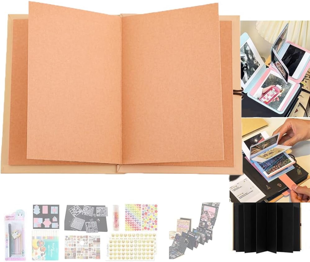 The Memory Keeper 99+ Inch Accordion Scrapbook Album, Large Fold-Out Photo Book, Expandable ...