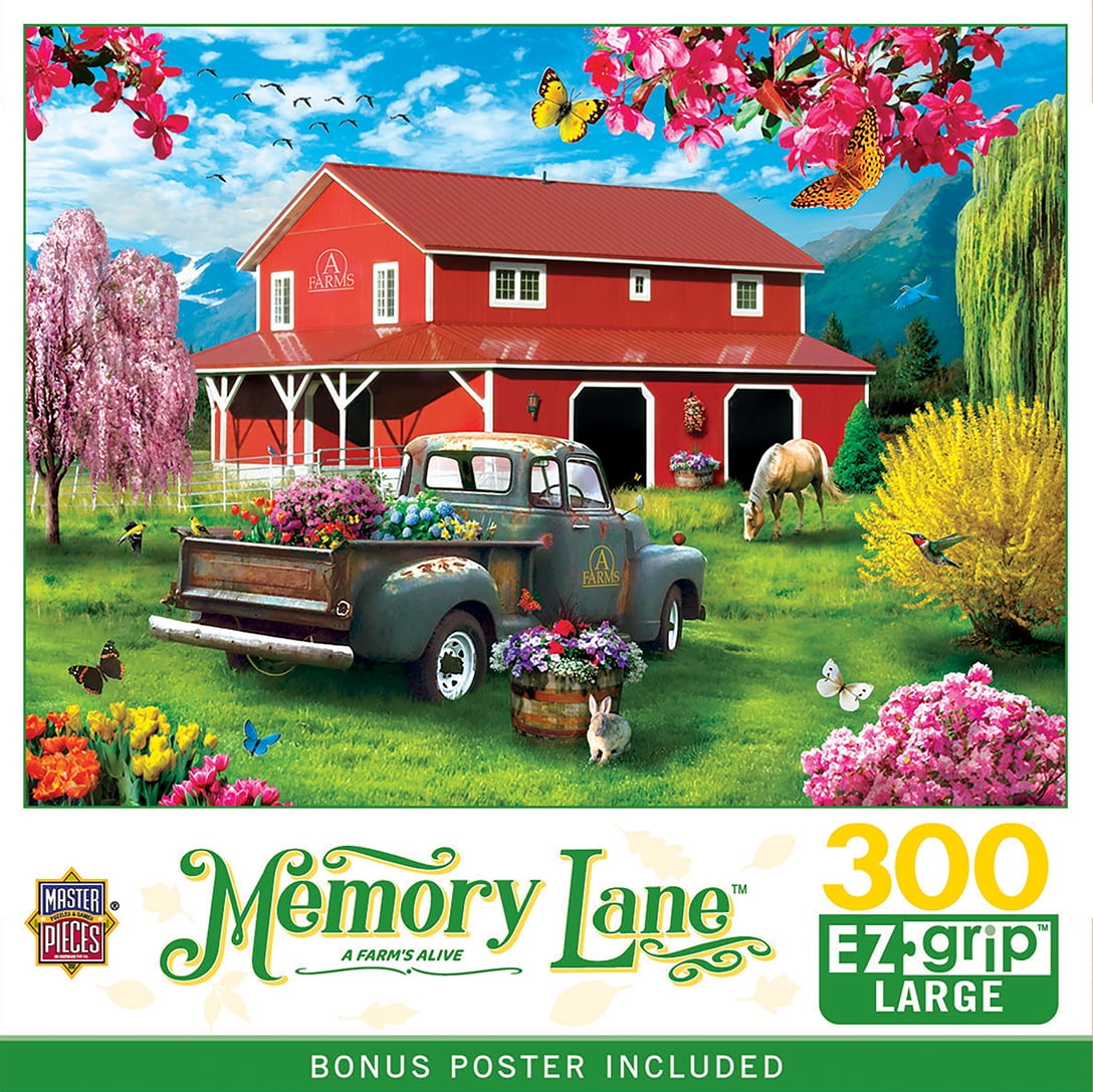 MasterPieces Memory Lane Farm's Alive 300 Piece EZ Grip Puzzle for ...