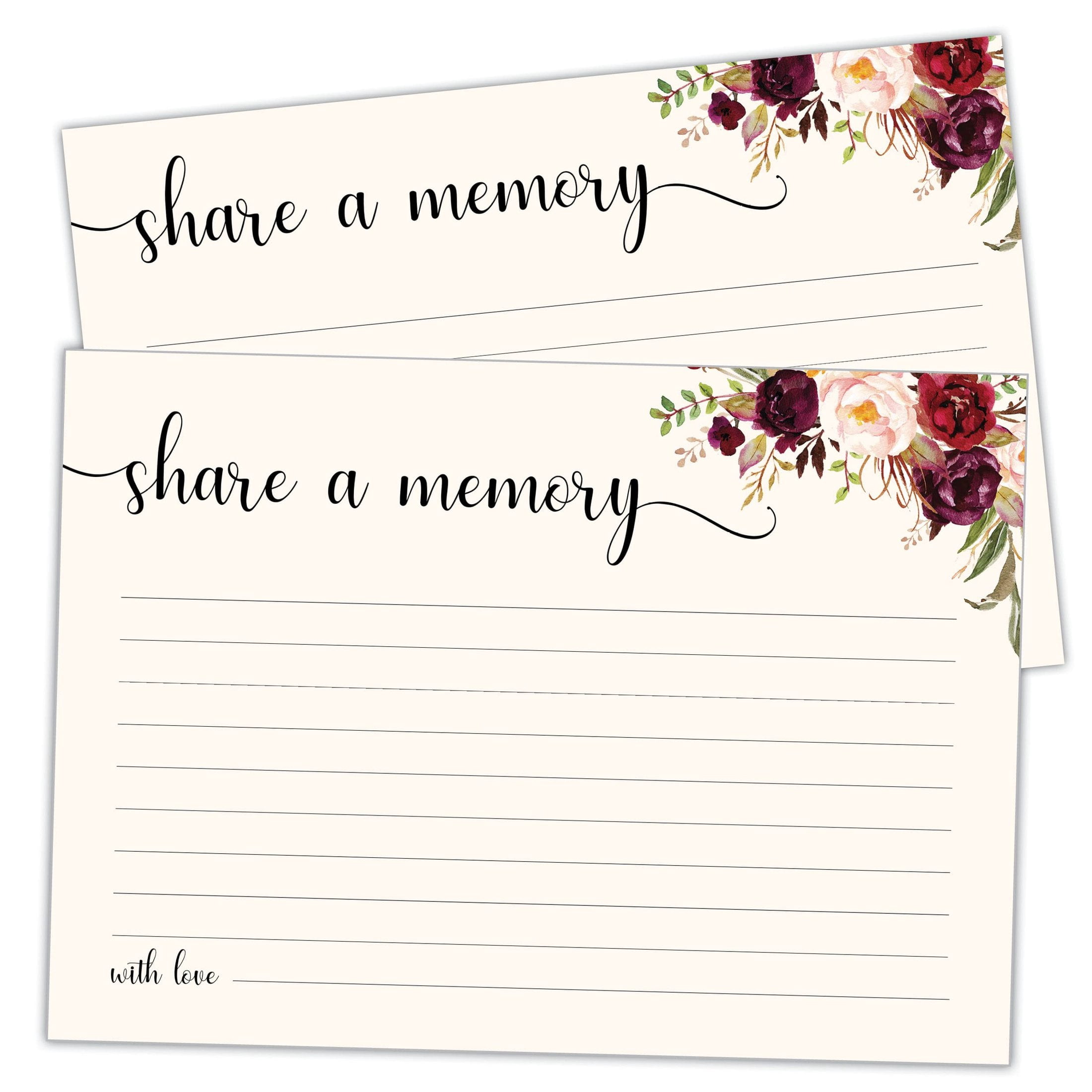Memory Moments Oversize Cards - 50 Pack of 5" x 7" Keepsake Cards for ...