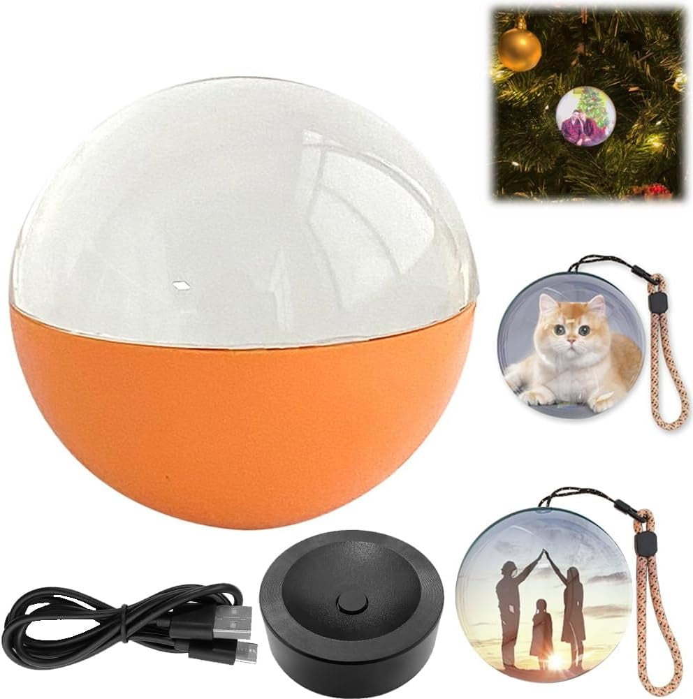 Memory Orb Christmas Ornament, Custom Video Sphere LED Lamp, 3D ...