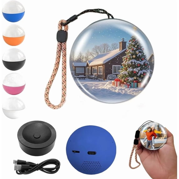 Memory Sphere Lamp, 2026 Upgraded Christmas Crystal Ball Video Player ...